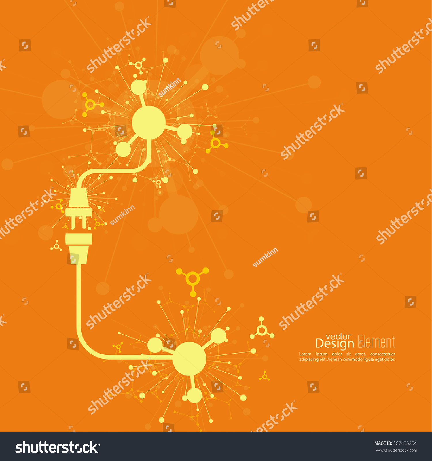 Contemporary Abstract Background Wire Plug Socket Stock Vector Royalty