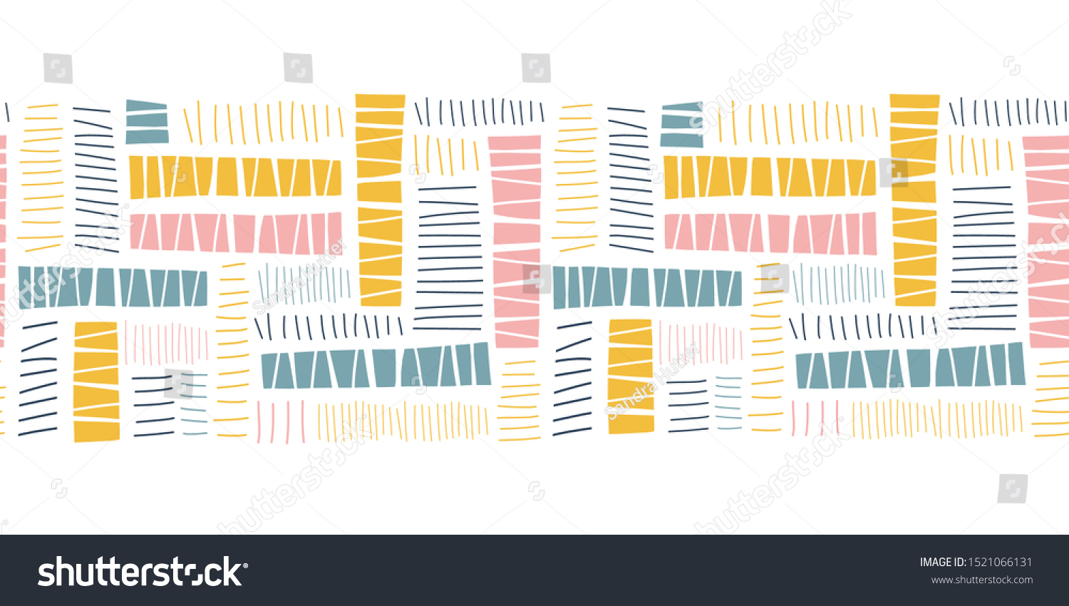 Contemporary Abstract Seamless Vector Border Horizontal Stock Vector ...