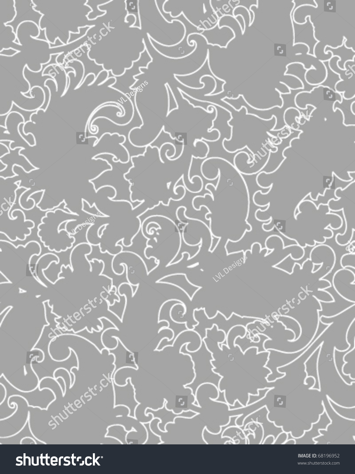 Contemporary Paisley Silhouette Seamless Repeat Pattern Stock Vector ...