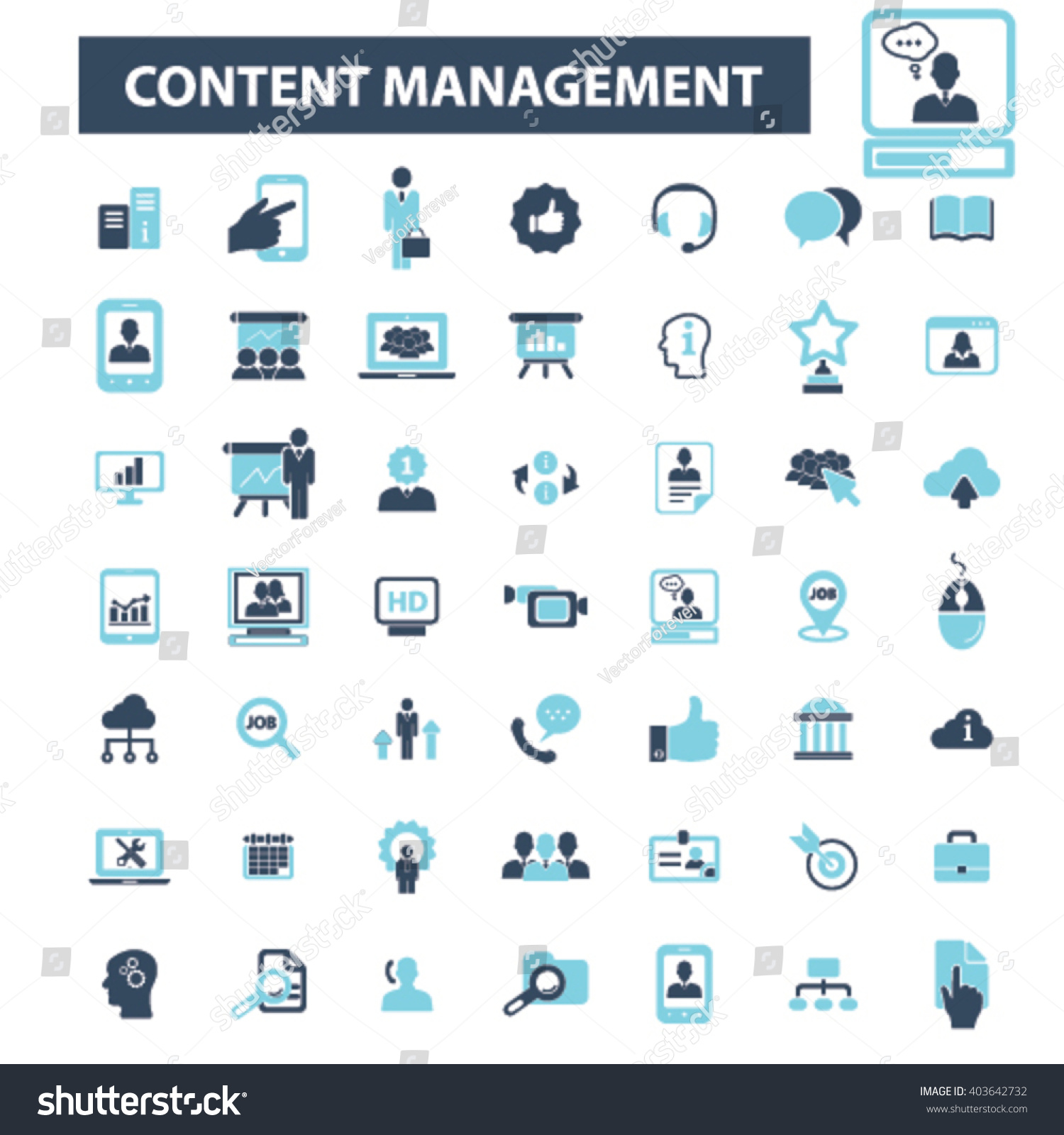 Content Management Icons Stock Vector 403642732 : Shutterstock