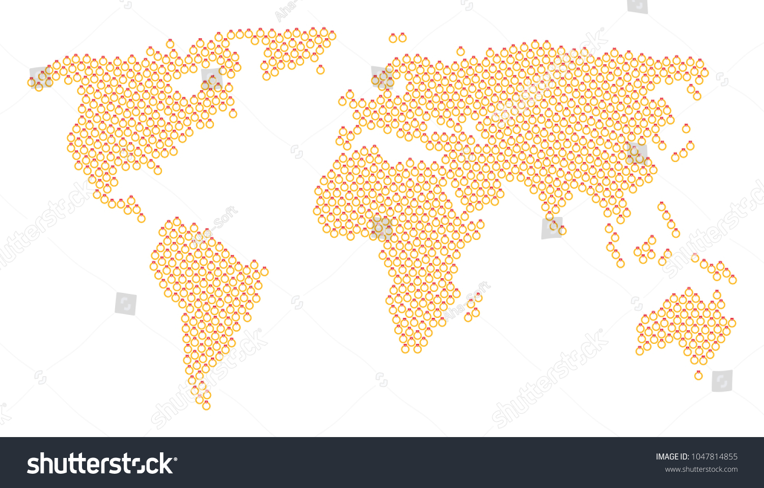 Continent Map Mosaic Organized Ruby Ring Stock Vector (Royalty Free ...