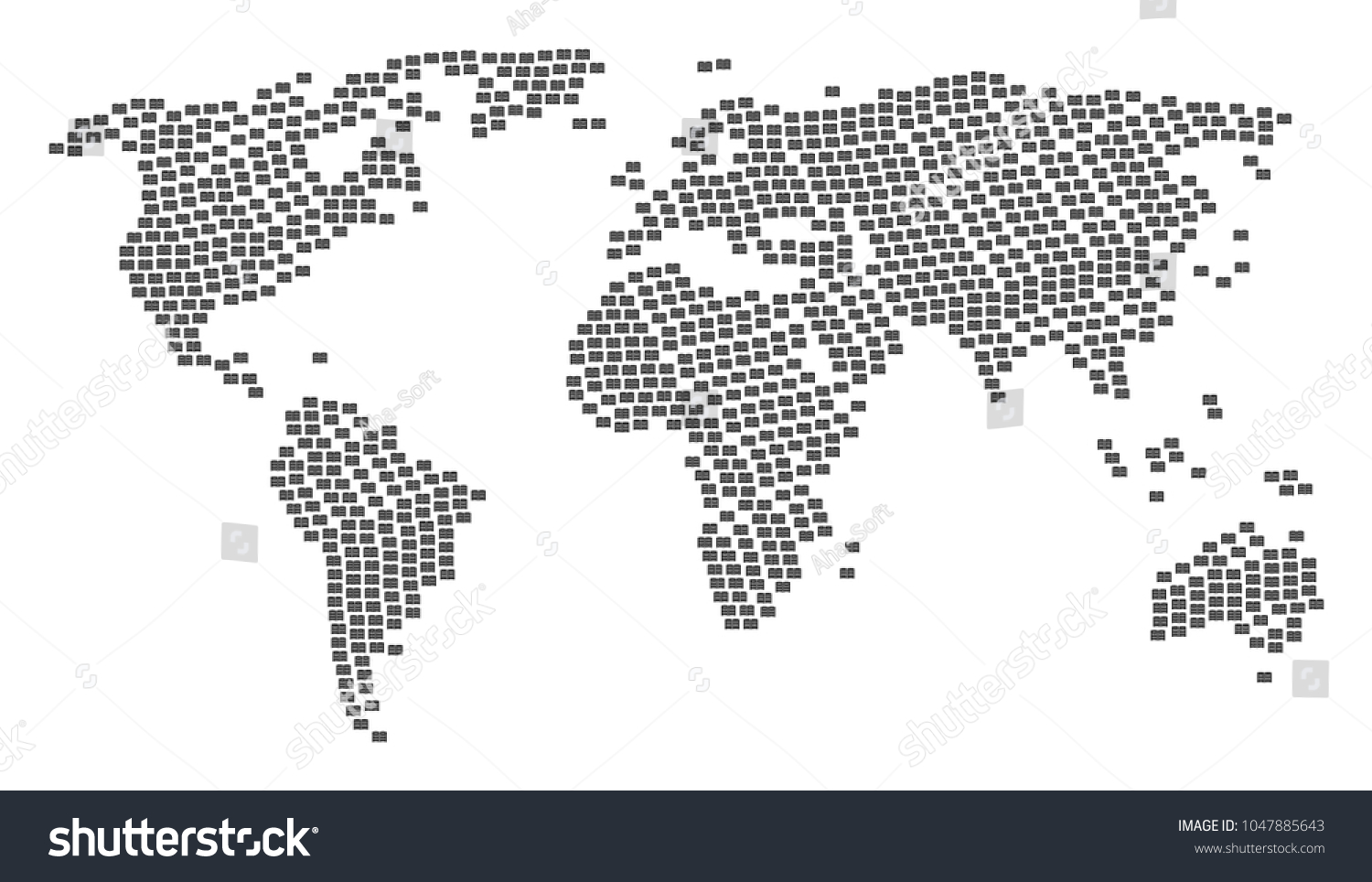 Vektor Stok Continent Map Pattern Organized Open Book (Tanpa Royalti ...