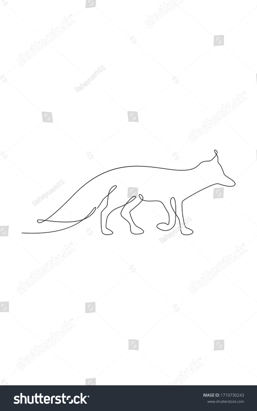 Continuous Line Drawing Animals Vector Design: เวกเตอร์สต็อก (ปลอดค่า ...