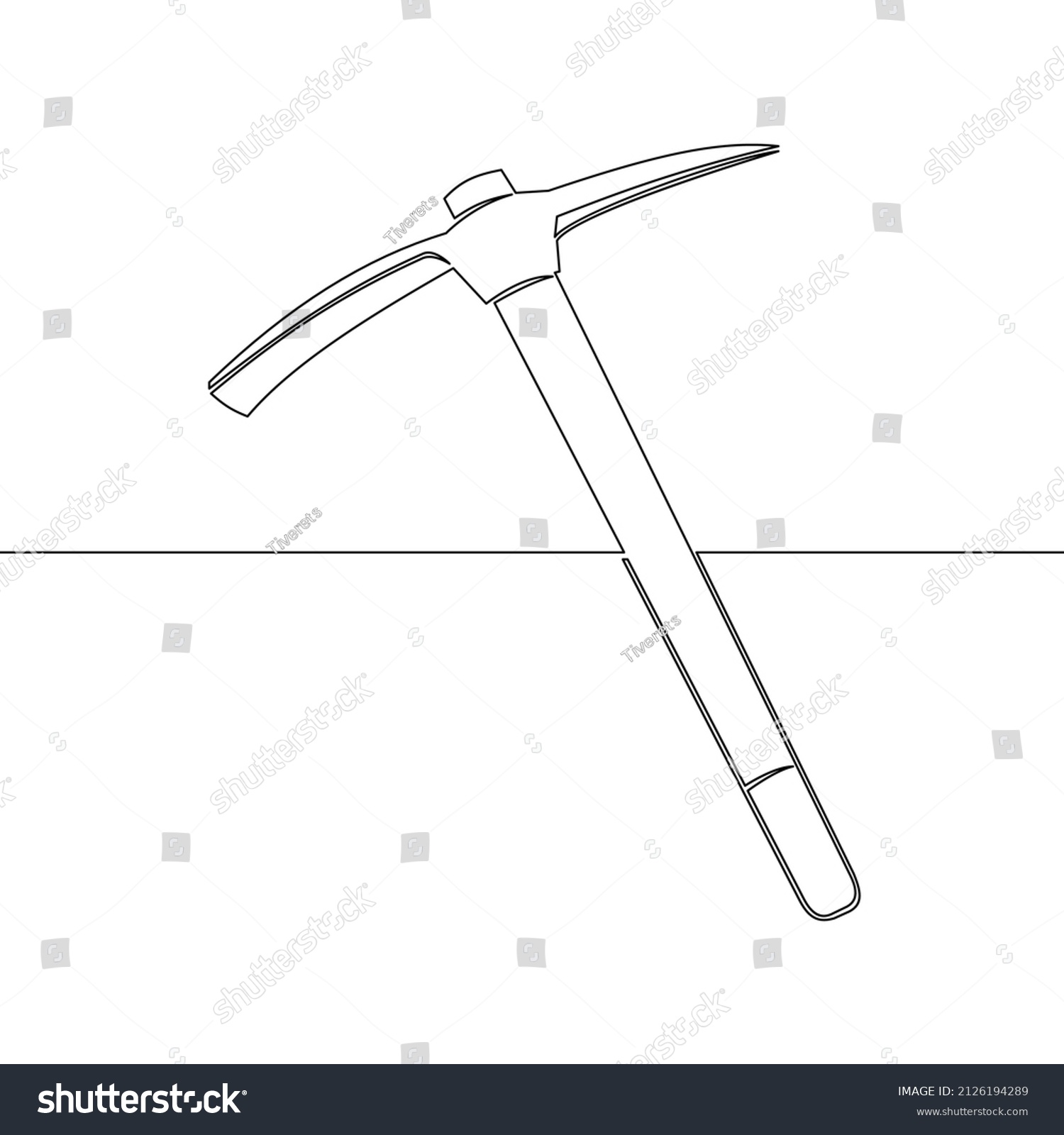 Continuous Line Drawing Art Mining Pickaxe Stock Vector (Royalty Free ...