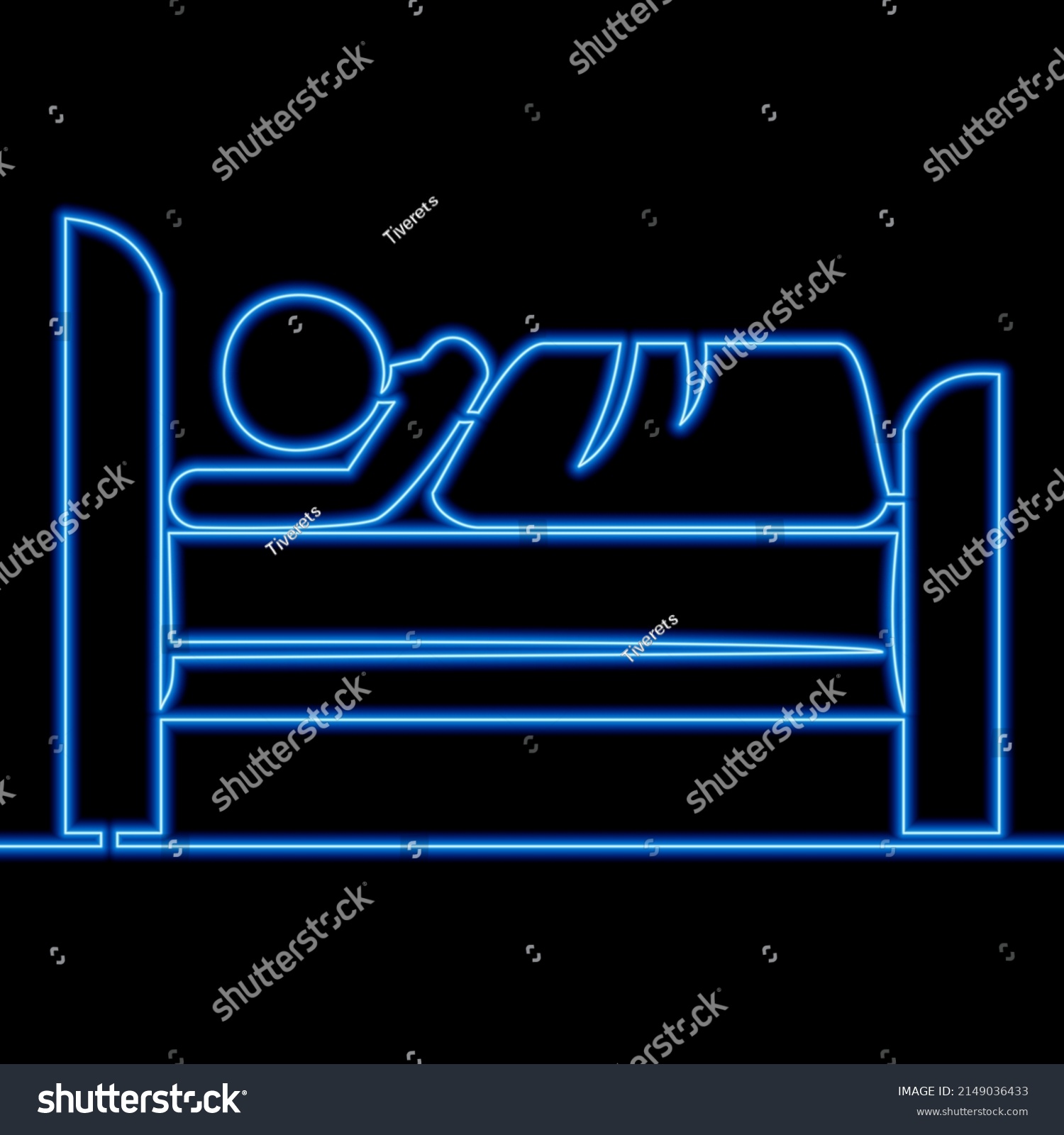 Continuous Line Drawing Bed Sleep Control Stock Vector (Royalty Free ...