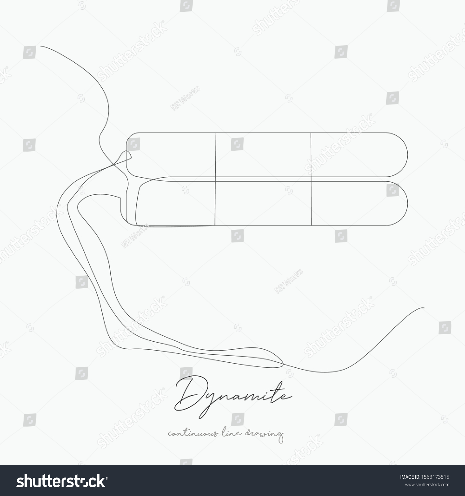 Continuous Line Drawing Dynamite Simple Vector 库存矢量图（免版税）1563173515 ...