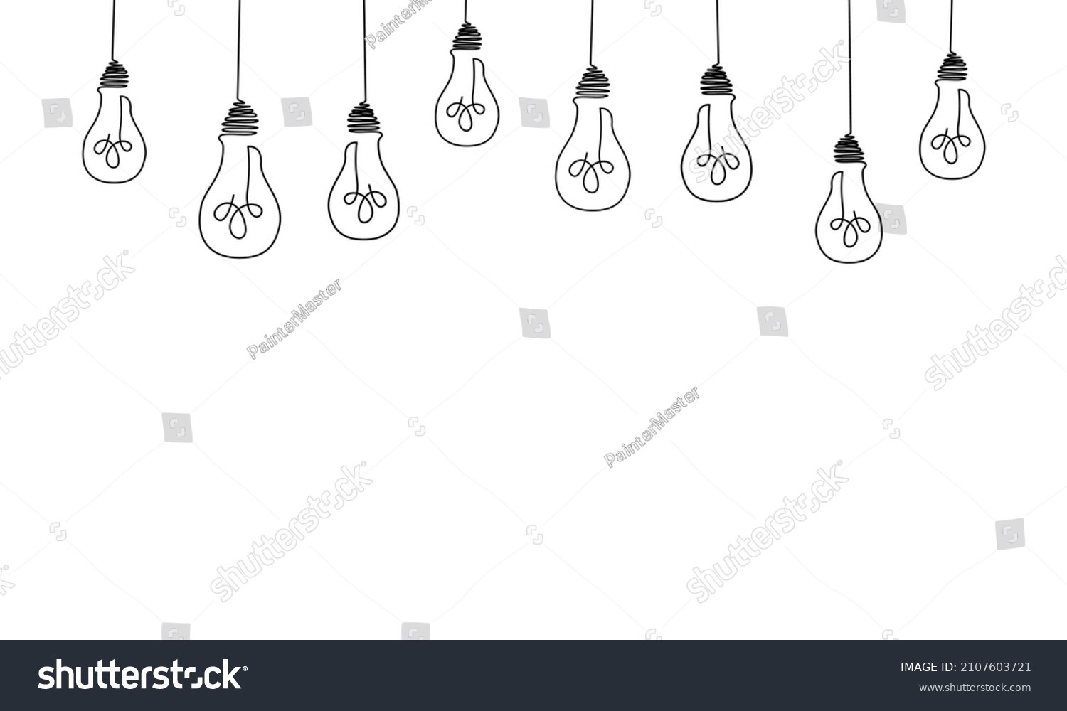Continuous Line Drawing Electic Light Bulb Stock Vector (Royalty Free ...