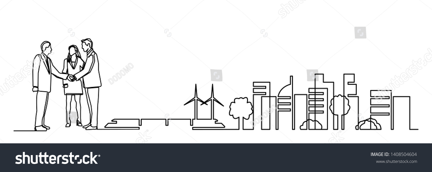 Continuous Line Drawing Engineer Building Construction Stock Vector ...