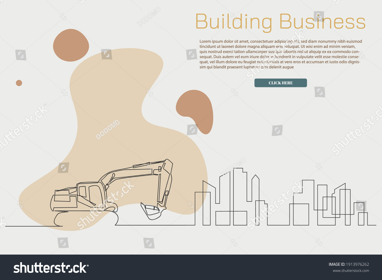 Continuous Line Drawing Engineer Building Construction Stock Vector ...