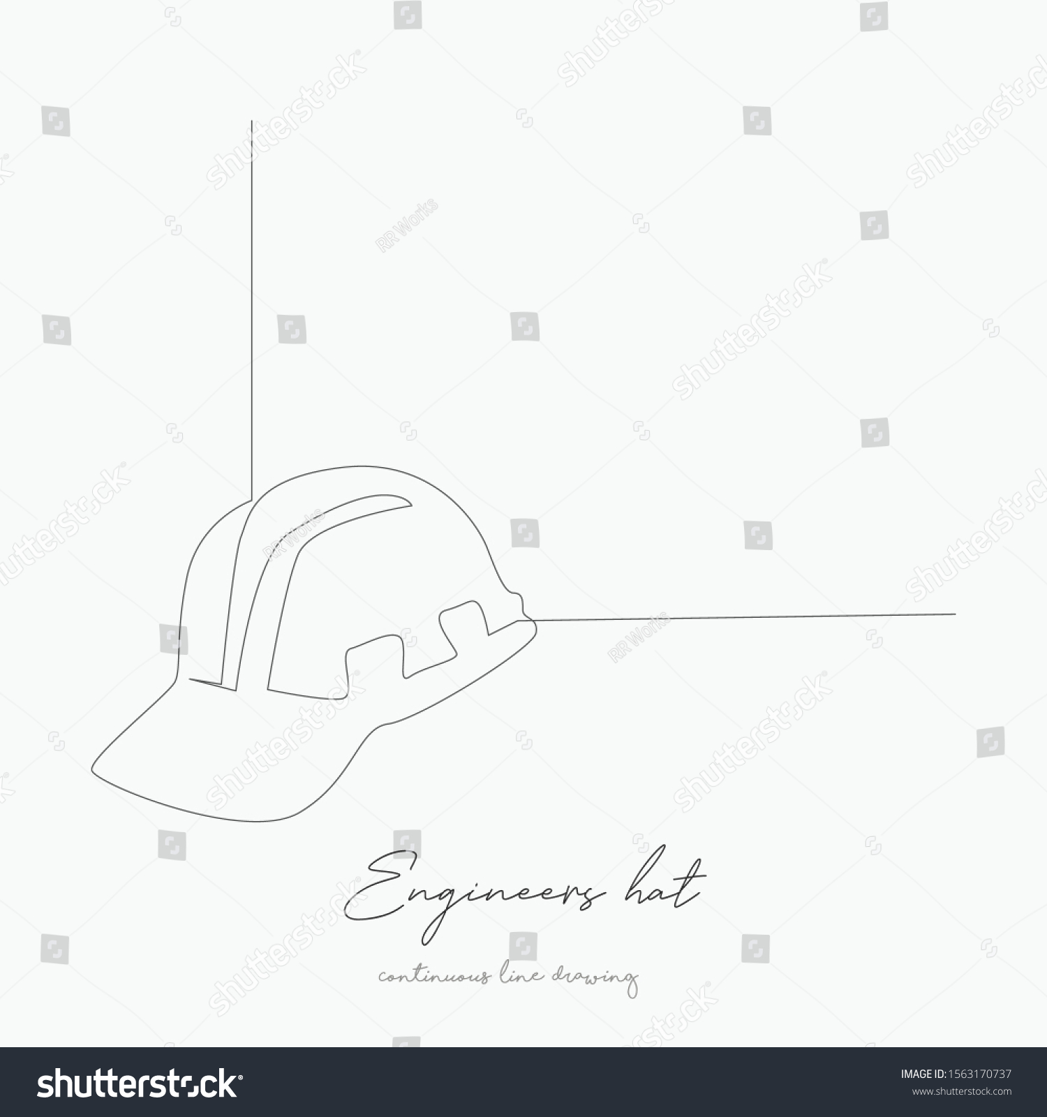 Continuous Line Drawing Engineers Hat Simple Stock Vector (Royalty Free ...