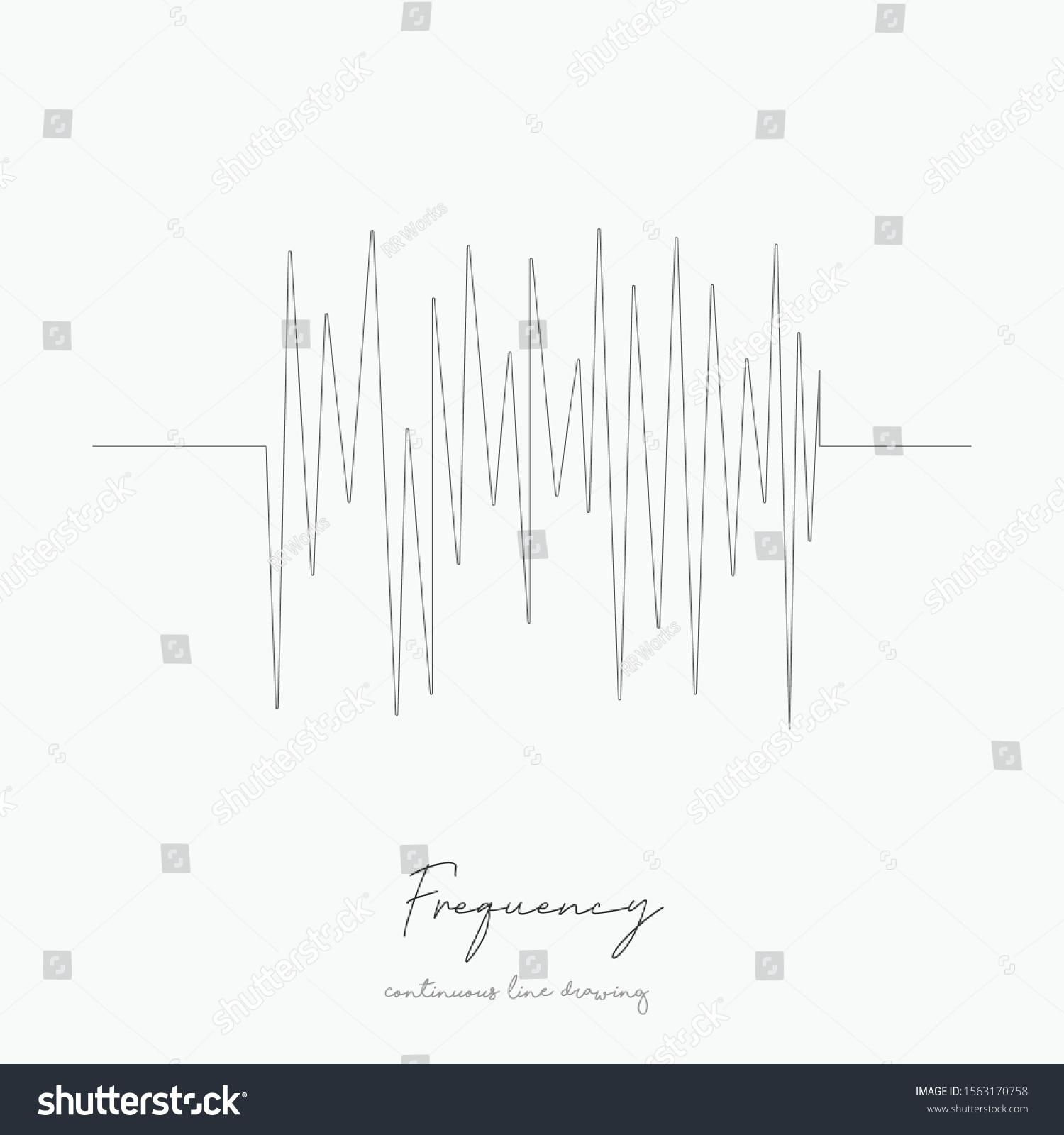 Continuous Line Drawing Frequency Simple Vector Stock Vector (Royalty ...