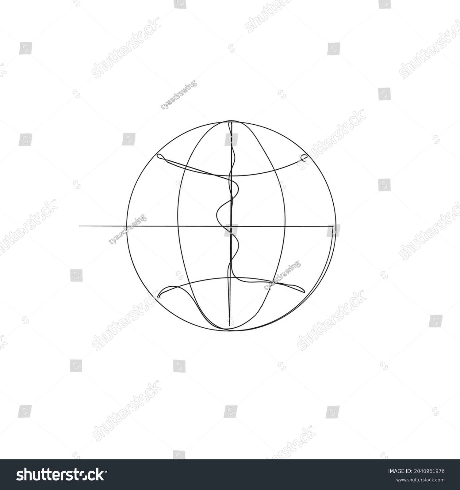 Continuous Line Drawing Globe Icon Illustration Stock Vector (Royalty ...
