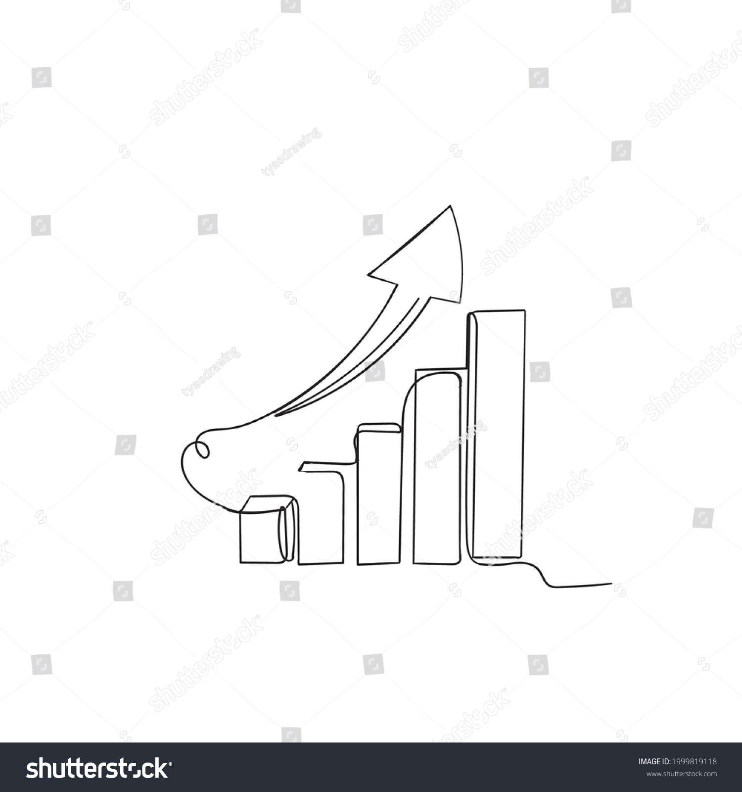 Continuous Line Drawing Graph Illustration Vector: Vector có sẵn (miễn ...