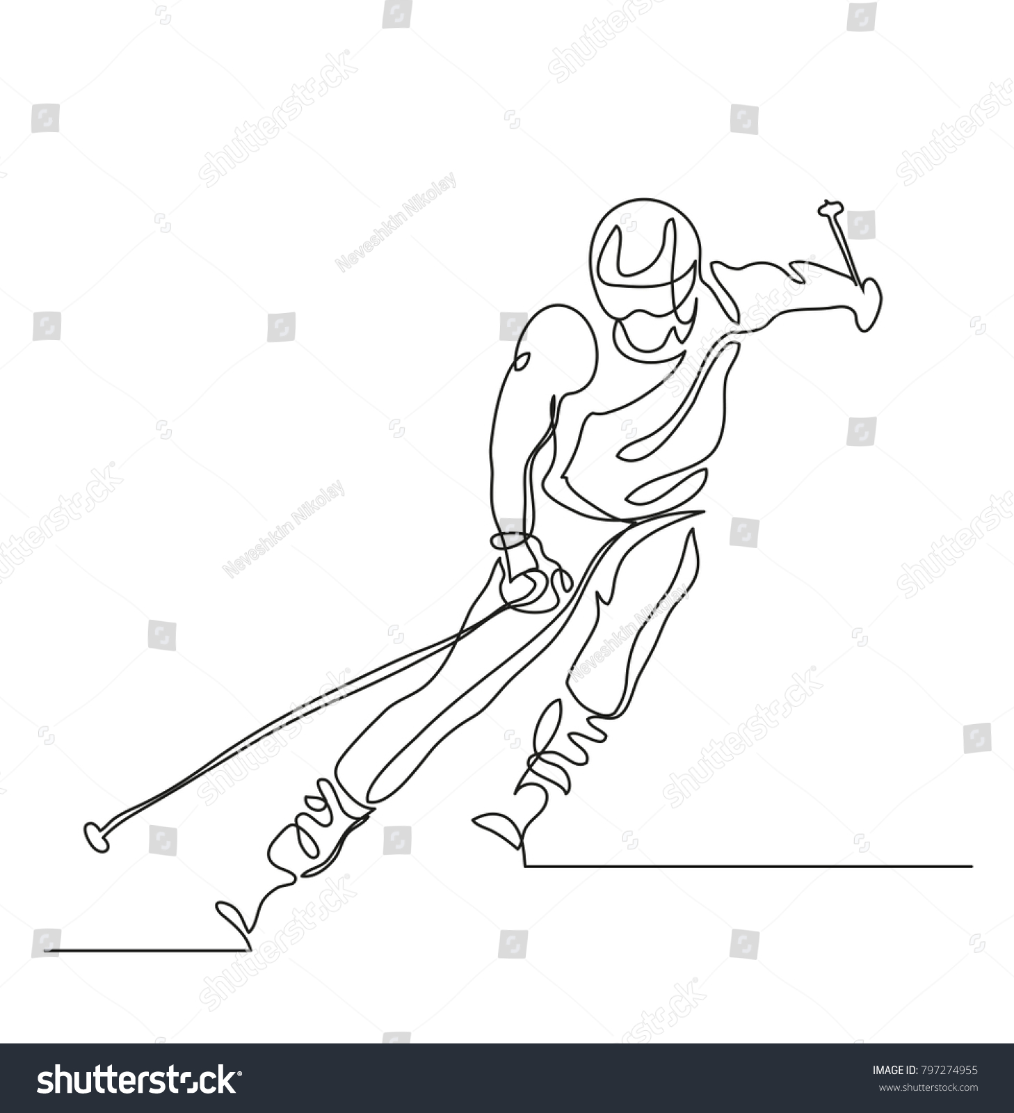 Continuous Line Drawing Illustration Shows Alpine: Stock-Vektorgrafik ... Continuous Line Drawing Illustration Shows Alpine: Stock-Vektorgrafik ...