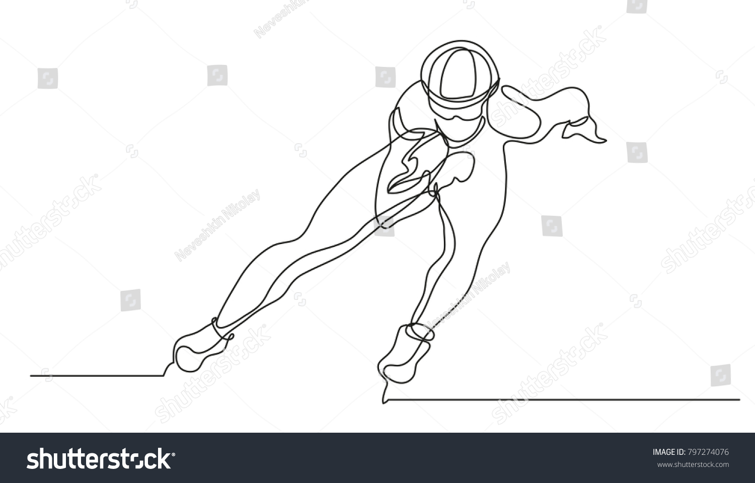 Continuous Line Drawing Illustration Shows Sportsman Stock Vector ... Continuous Line Drawing Illustration Shows Sportsman Stock Vector ...