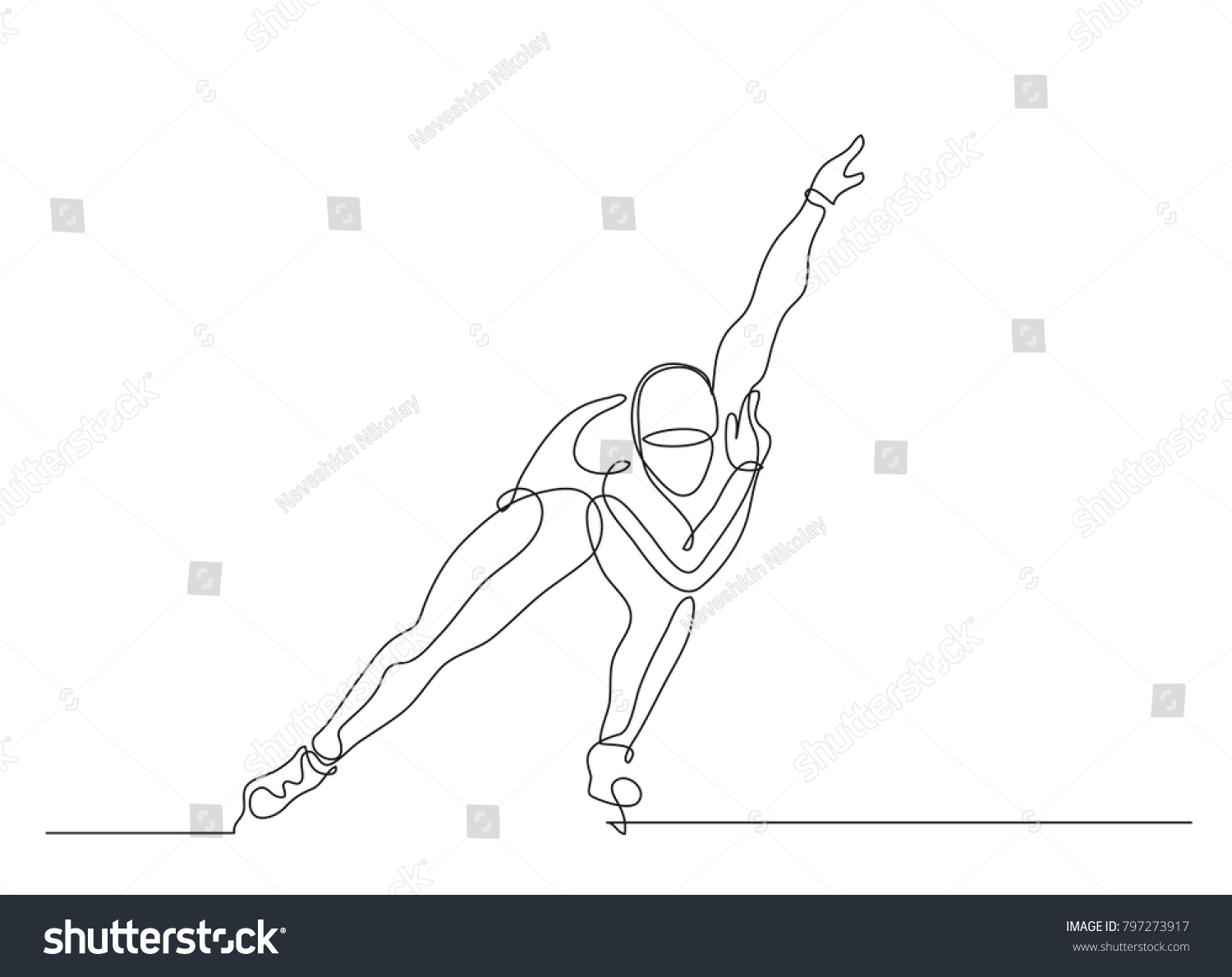 Continuous Line Drawing Illustration Shows Sportsman Stock Vector ... Continuous Line Drawing Illustration Shows Sportsman Stock Vector ...