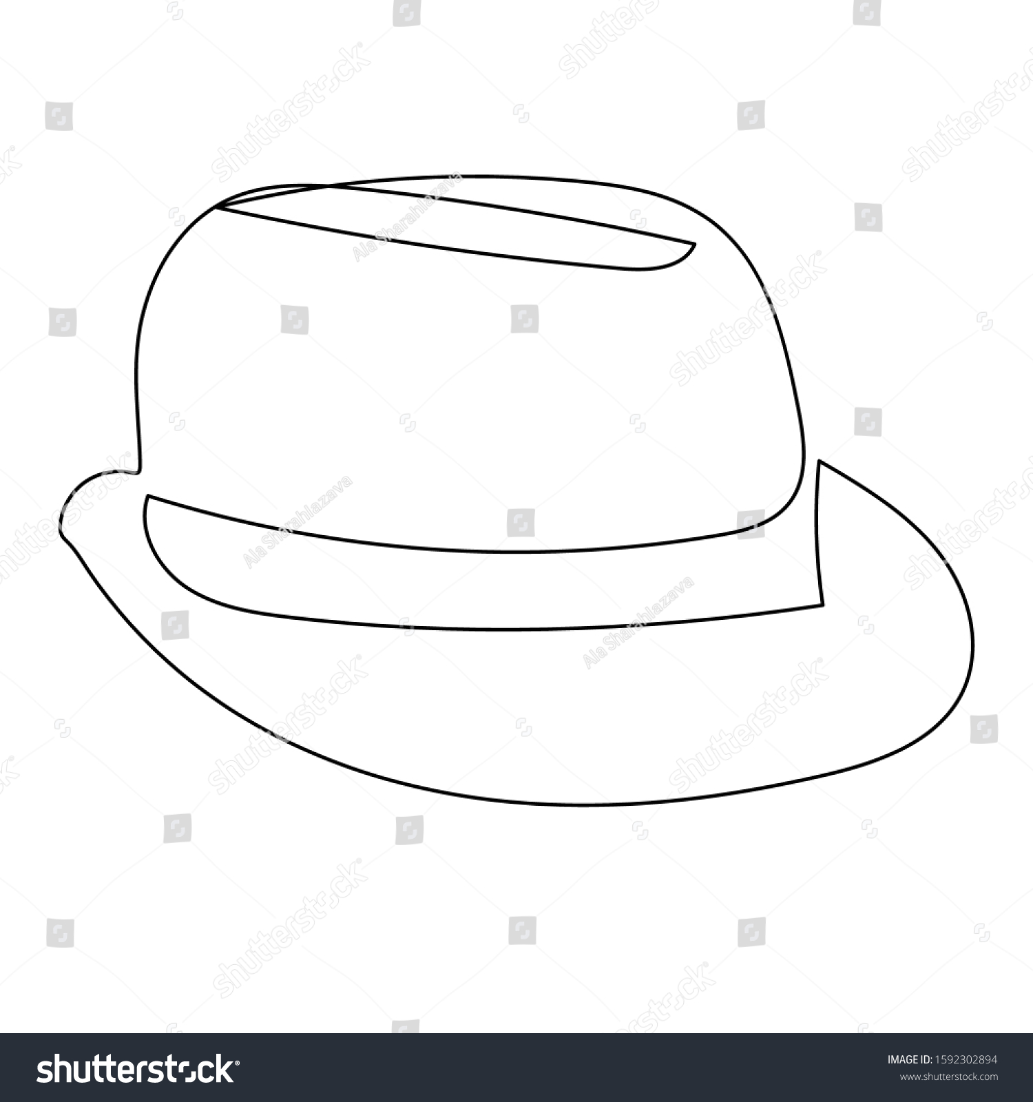 Continuous Line Drawing Mens Hat: เวกเตอร์สต็อก (ปลอดค่าลิขสิทธิ์ ...
