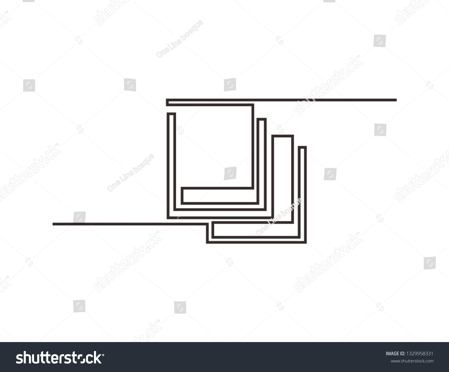 Continuous Line Drawing Book Vector Stock Vector (Royalty Free) 1329958331