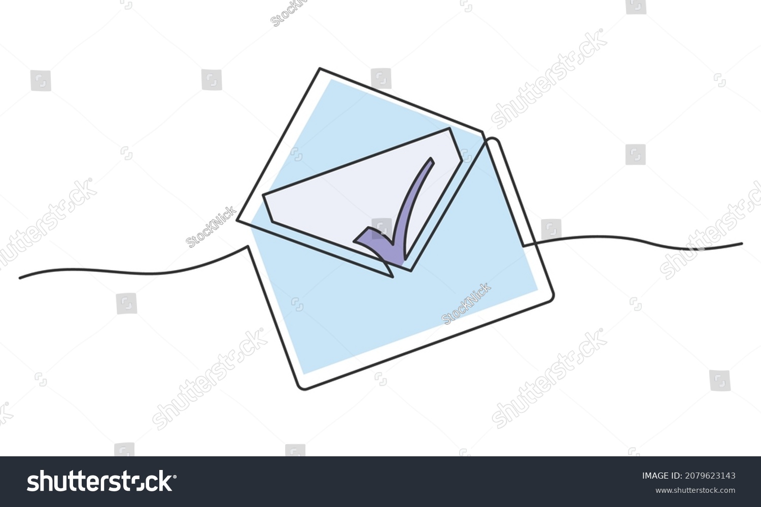 Continuous Line Drawing Envelope Check Mark Stock Vector (Royalty Free ... Continuous Line Drawing Envelope Check Mark Stock Vector (Royalty Free ...