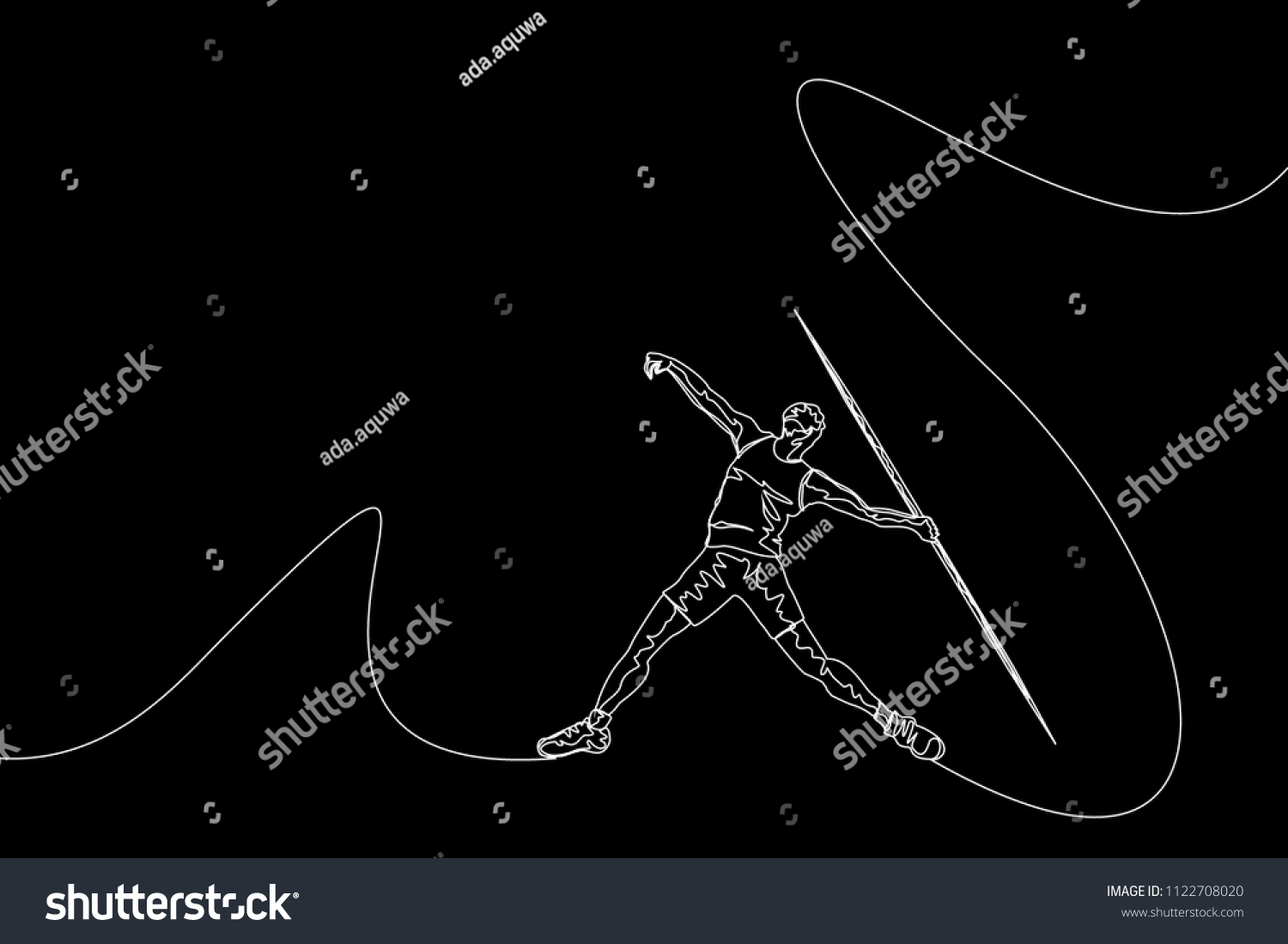 Continuous Line Drawing Javelin Athlete One Stock Vector (Royalty Free ... Continuous Line Drawing Javelin Athlete One Stock Vector (Royalty Free ...
