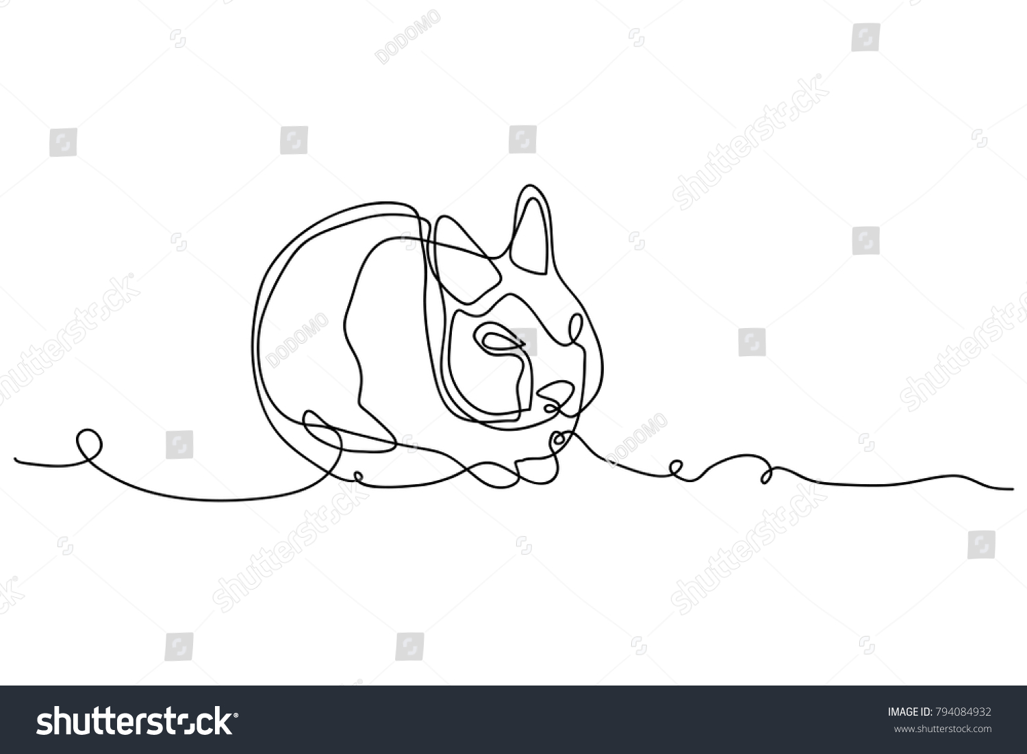 Continuous Line Drawing Rabbit Vector Stock Vector (Royalty Free ...