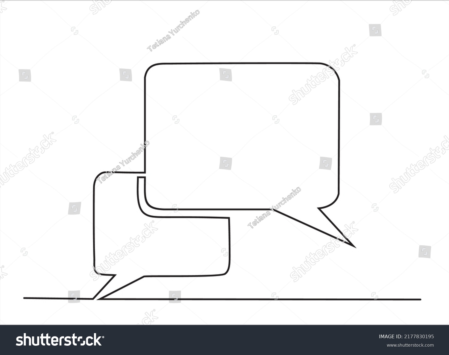 Continuous Line Drawing Rectangular Speech Bubble Stock Vector (Royalty Free) 2177830195 ...