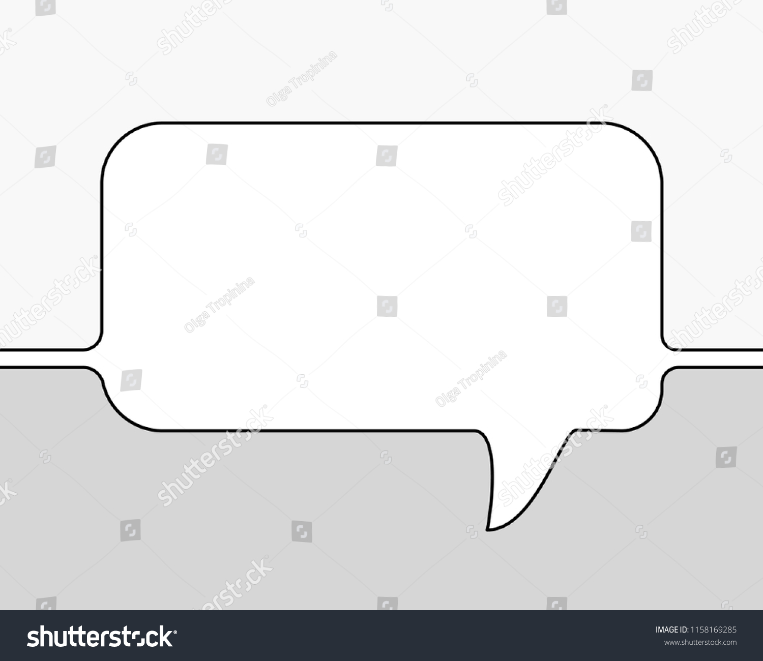 Continuous Line Drawing Rectangular Speech Bubble Stock Vector (Royalty Free) 1158169285