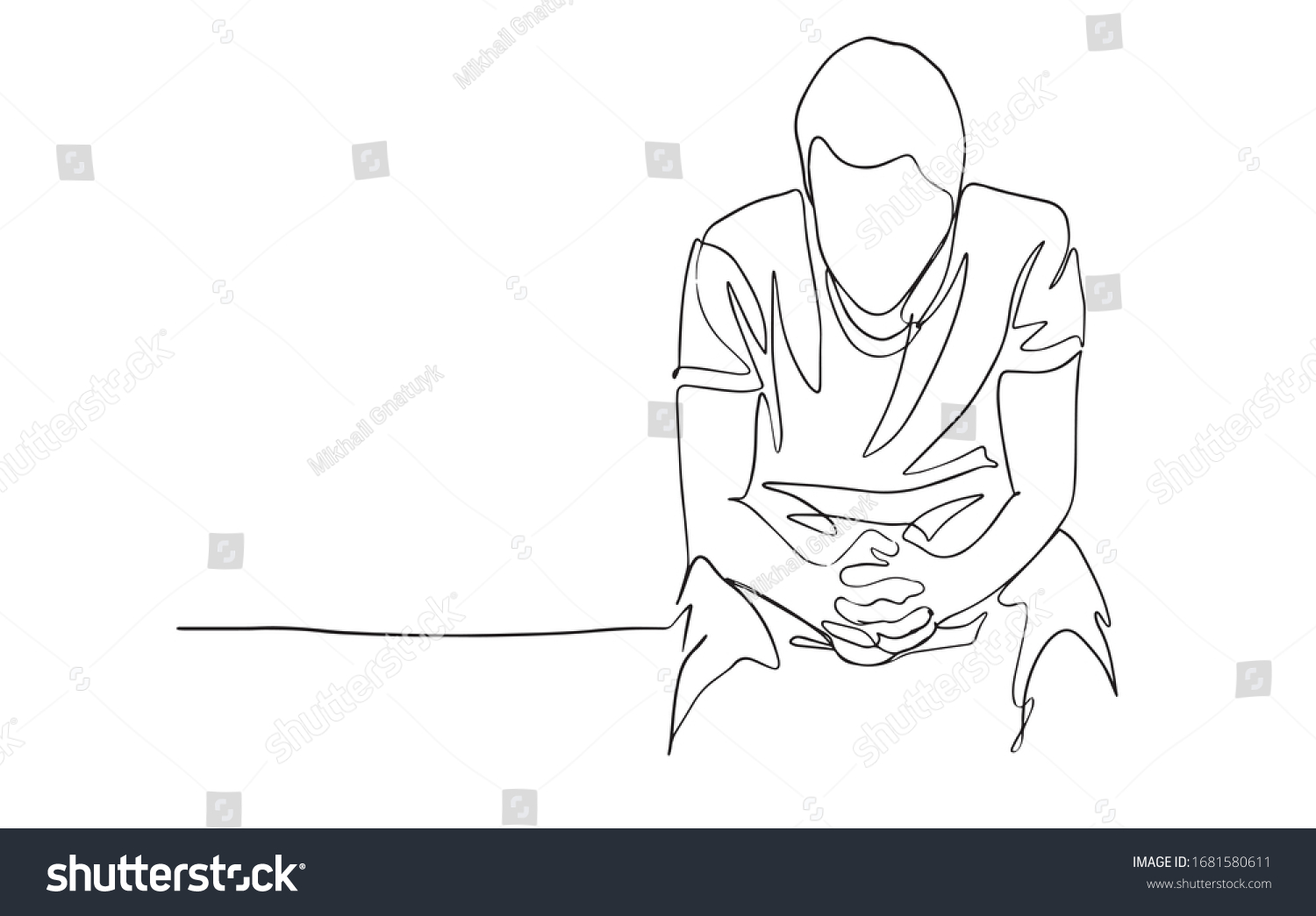 Continuous Line Drawing Sad Man Sitting Stock Vector (Royalty Free ... Continuous Line Drawing Sad Man Sitting Stock Vector (Royalty Free ...