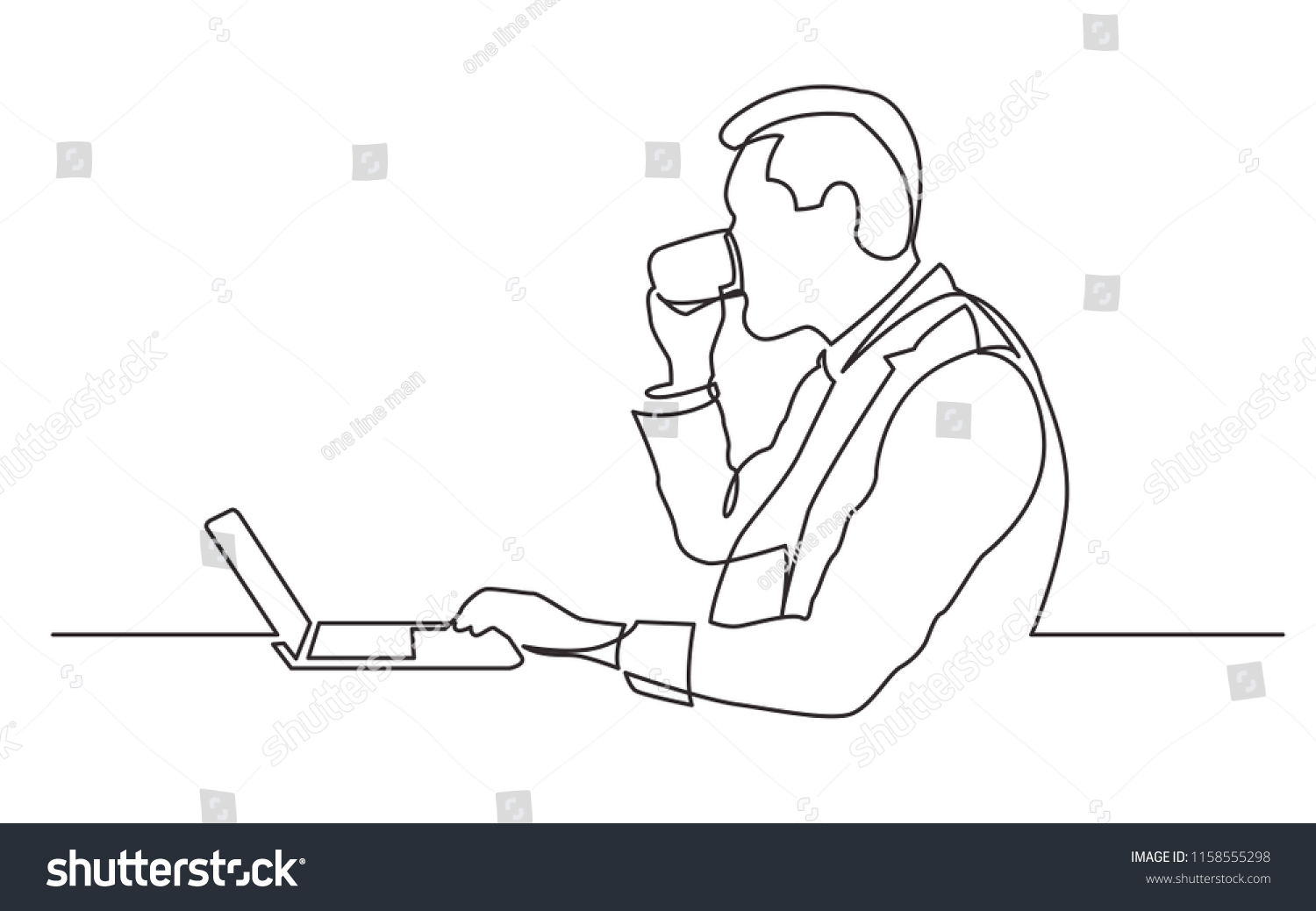Continuous Line Drawing Sitting Man Watching Stock Vector (Royalty Free ... Continuous Line Drawing Sitting Man Watching Stock Vector (Royalty Free ...