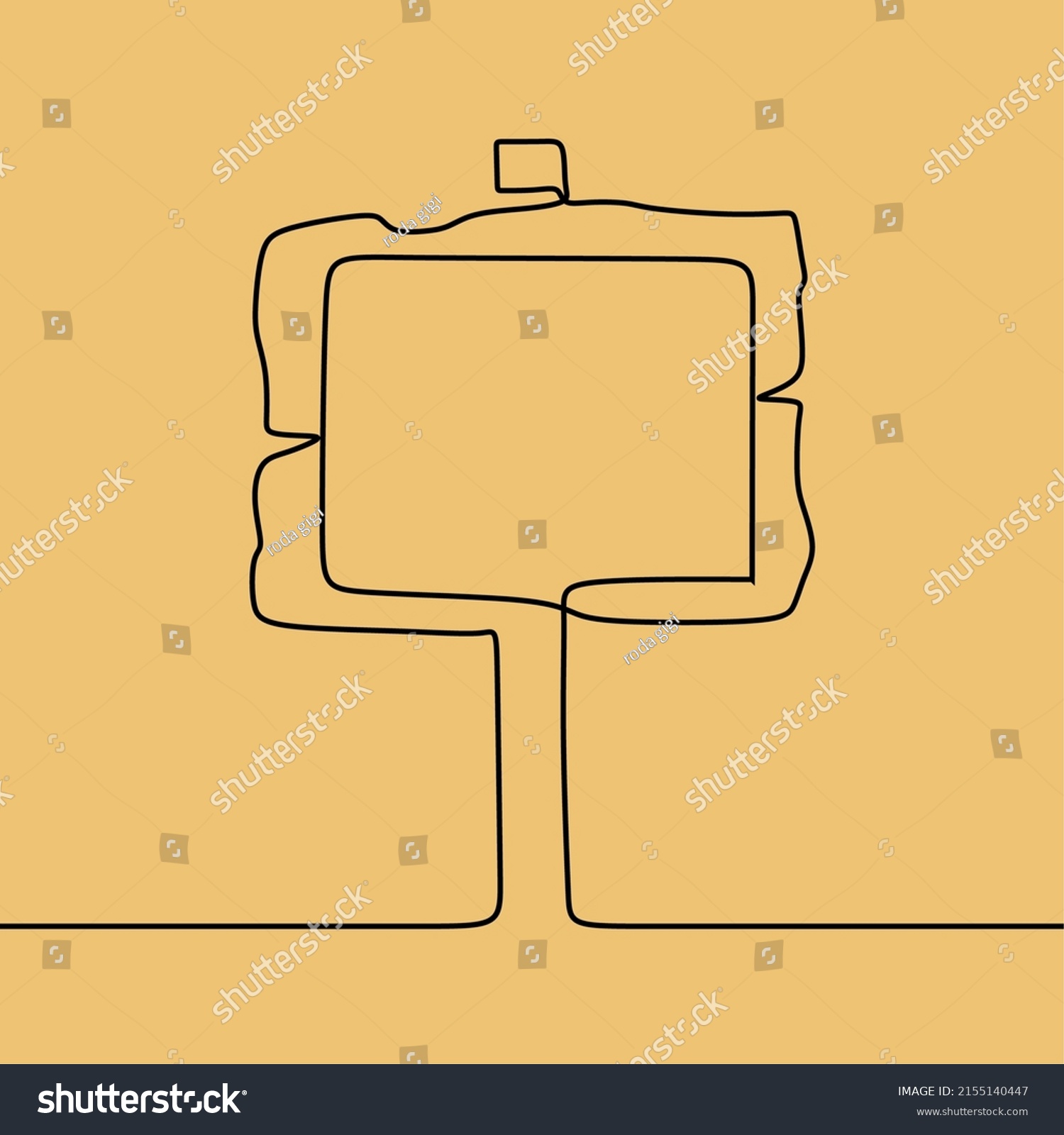 Continuous Line Drawing On Board Stock Vector (Royalty Free) 2155140447 ...