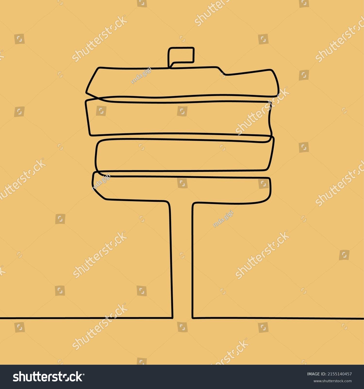 Continuous Line Drawing On Board Stock Vector (Royalty Free) 2155140457 ...