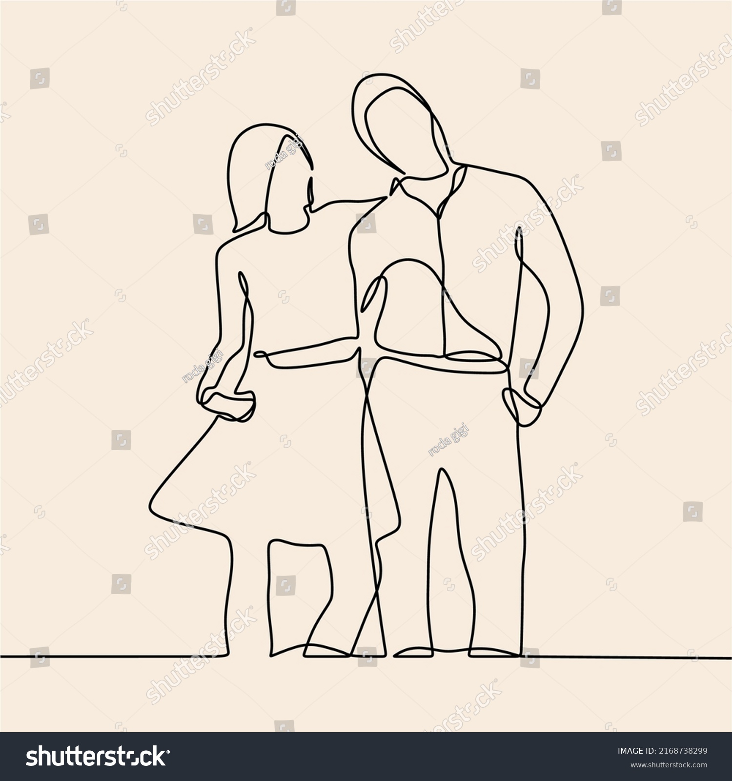 Continuous Line Drawing On Romance Stock Vector (Royalty Free ...