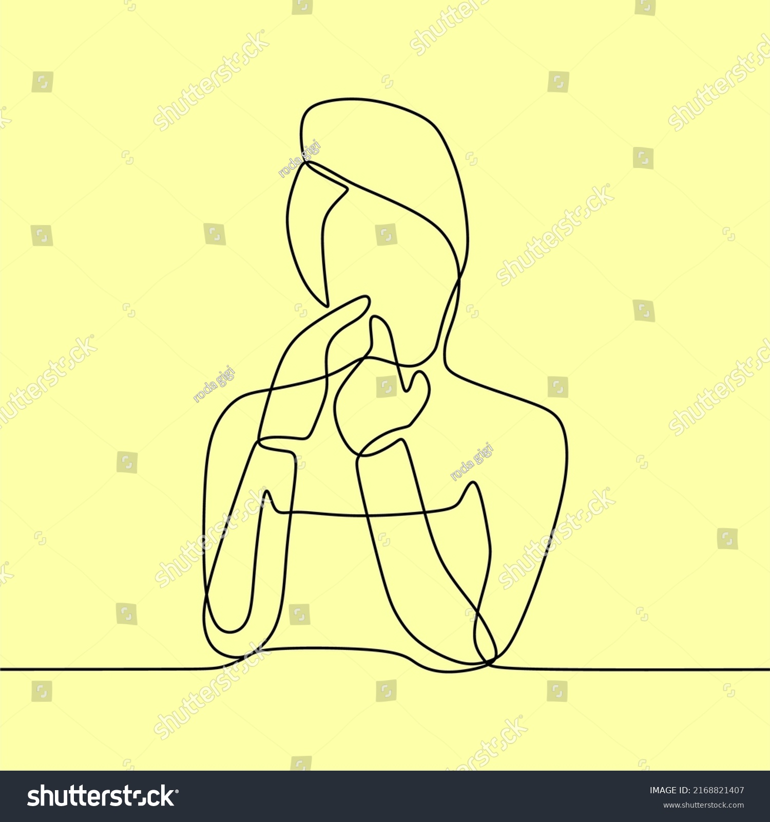 Continuous Line Drawing On Someone Make Stock Vector (Royalty Free ...