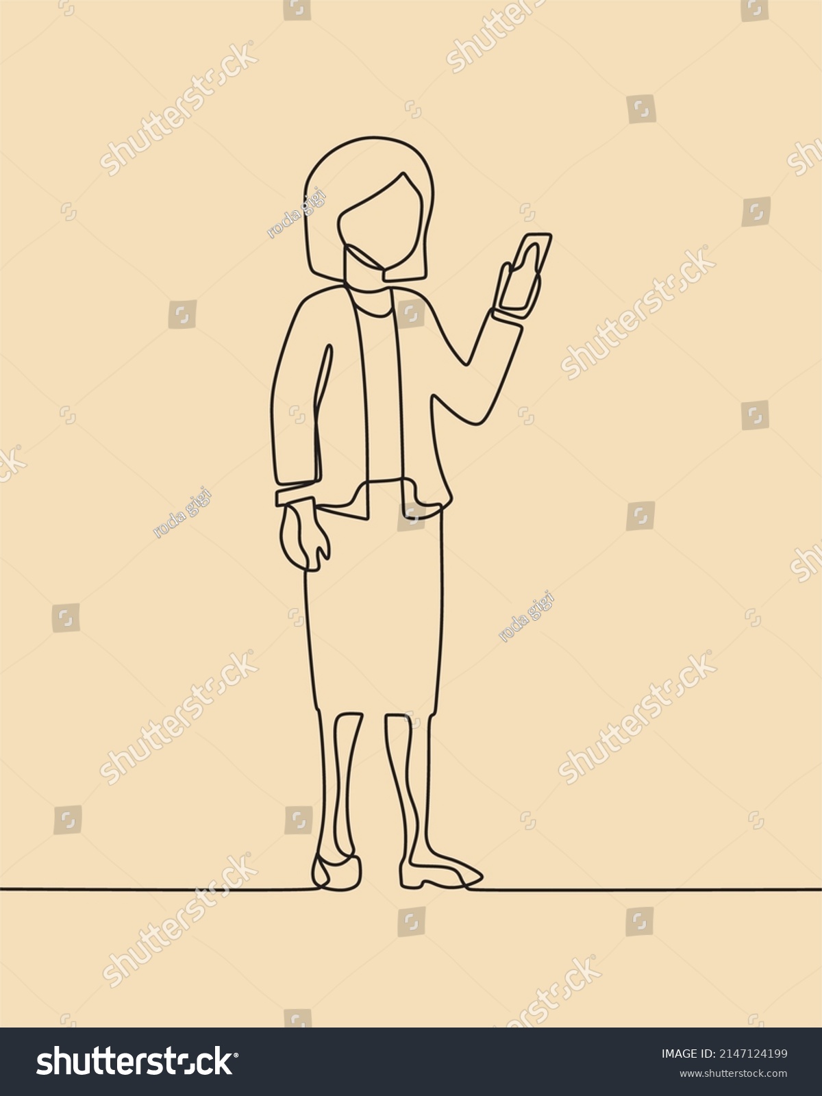 Continuous Line Drawing On Teacher Stock Vector (Royalty Free ...