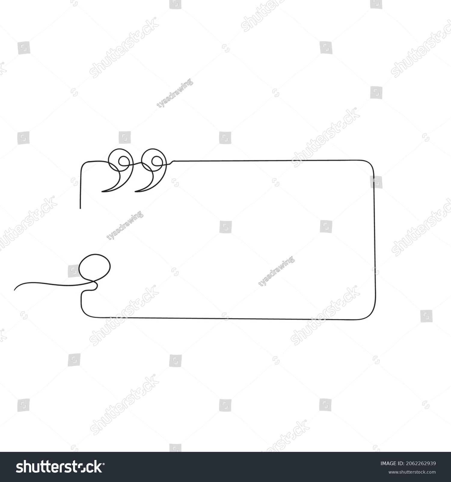 Continuous Line Drawing Quote Boxes Illustration Stock Vector (Royalty ...