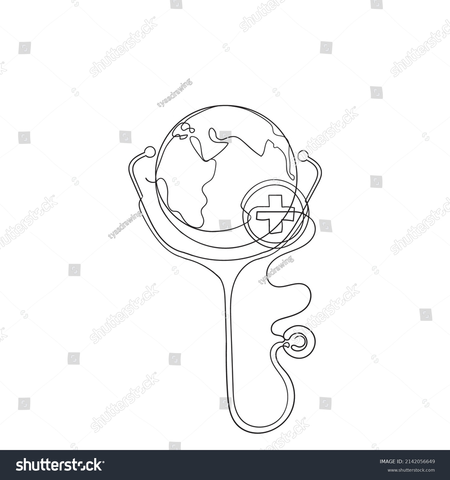 Continuous Line Drawing Stethoscope Illustration Vector Stock Vector ...