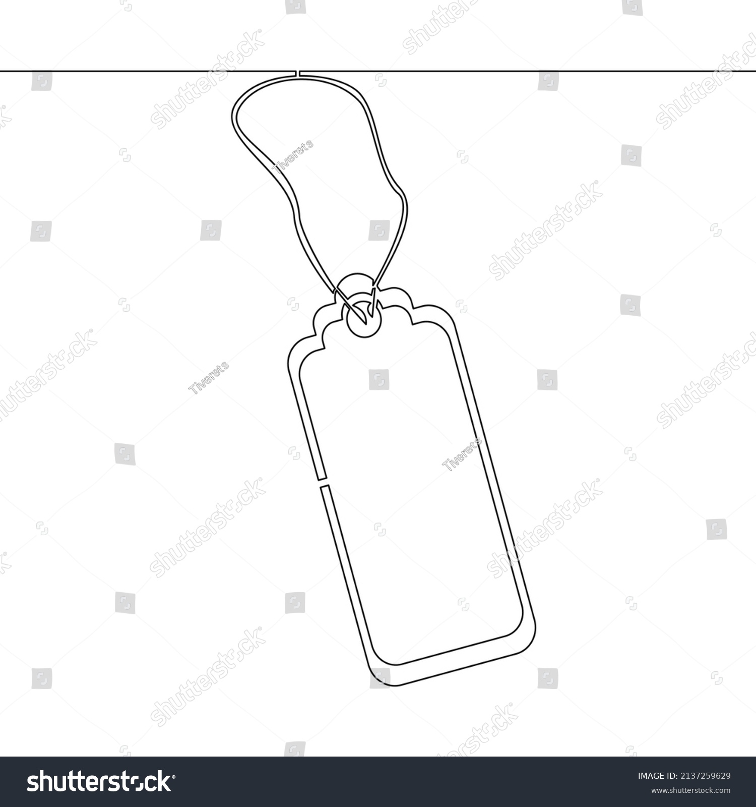 Continuous Line Drawing Tag Label Design Stock Vector (Royalty Free ...