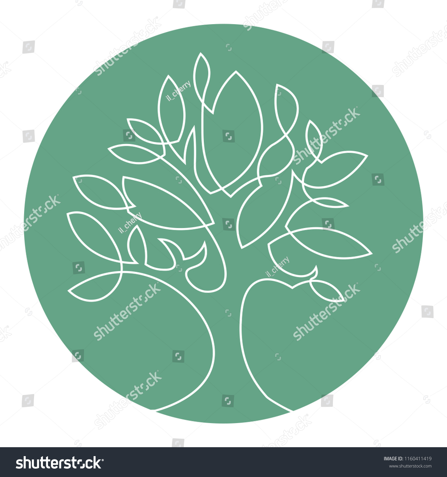 Continuous Line Drawing Tree Vector Illustration: vector de stock ...