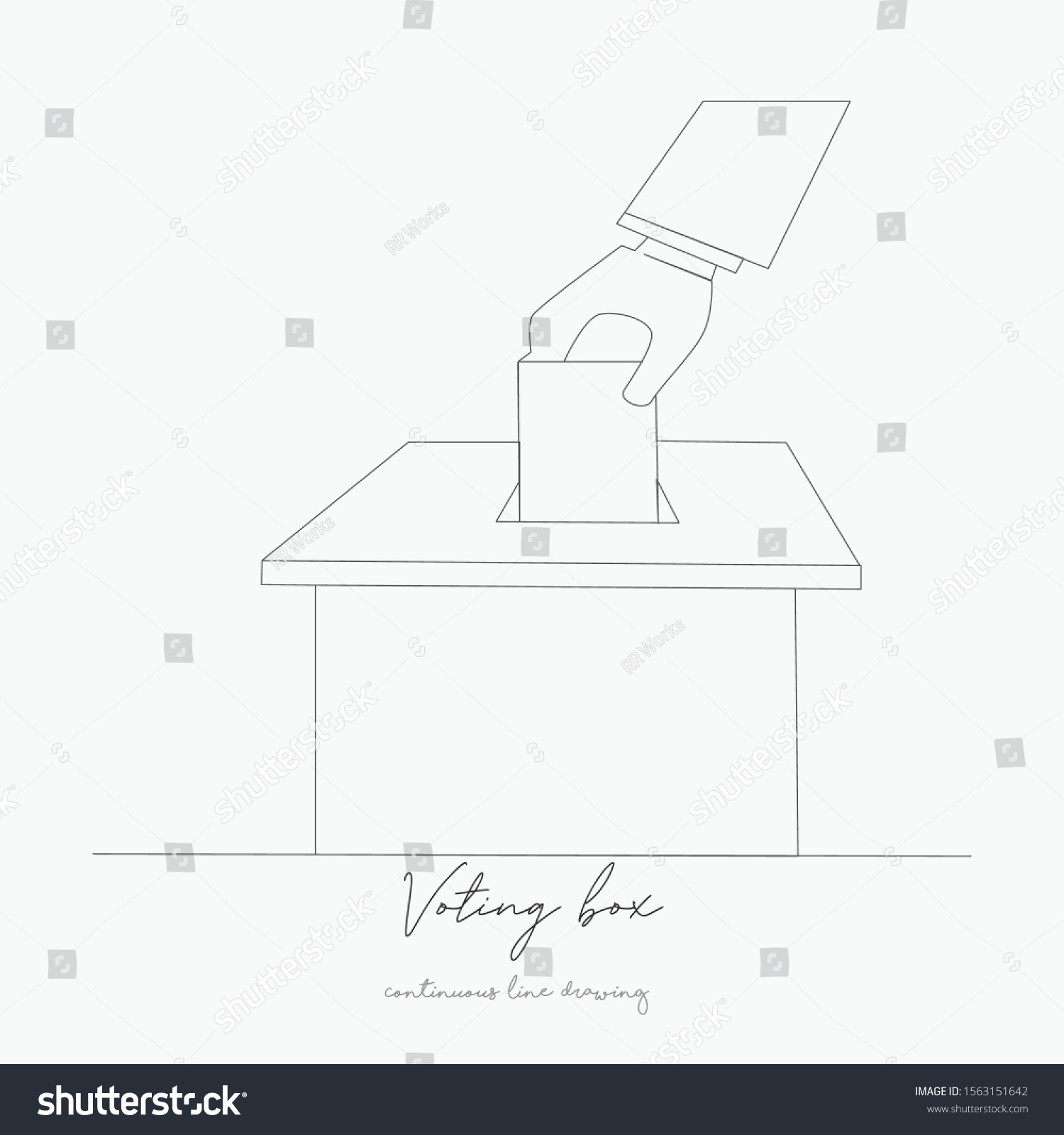 Continuous Line Drawing Voting Box Simple Stock Vector (Royalty Free ...