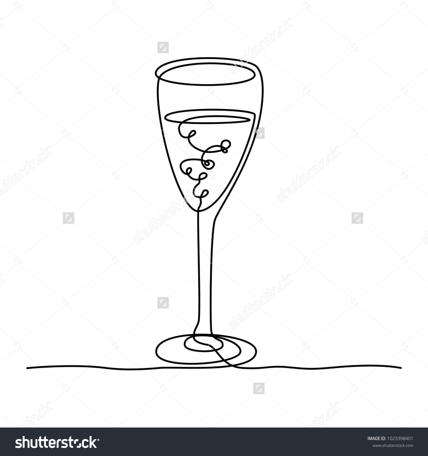 Continuous Line Drawing Wineglass Wine Isolated Stock Vector (Royalty ... Continuous Line Drawing Wineglass Wine Isolated Stock Vector (Royalty ...