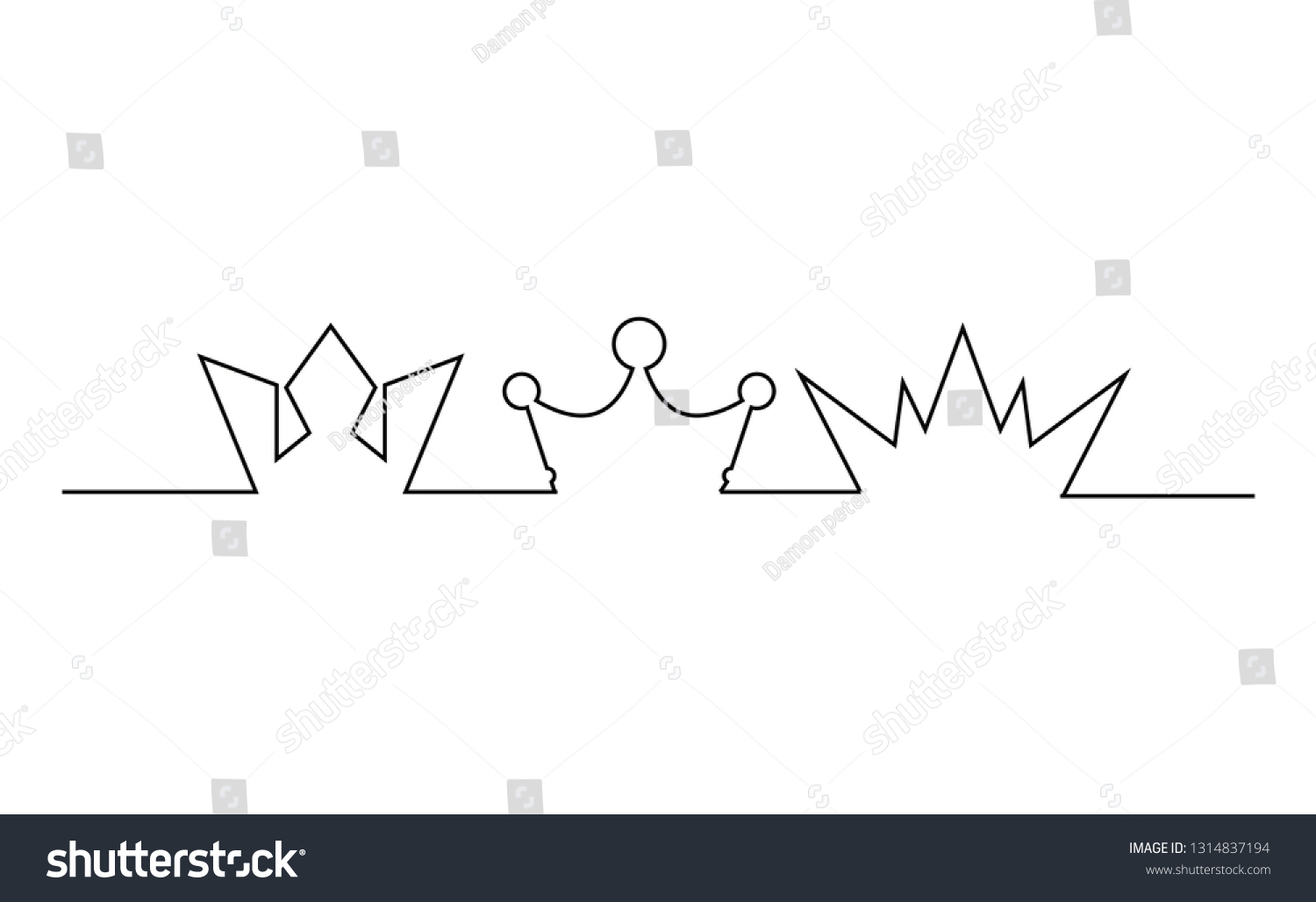 Continuous One Line Drawing Crown Vector Stock Vector (Royalty Free ...
