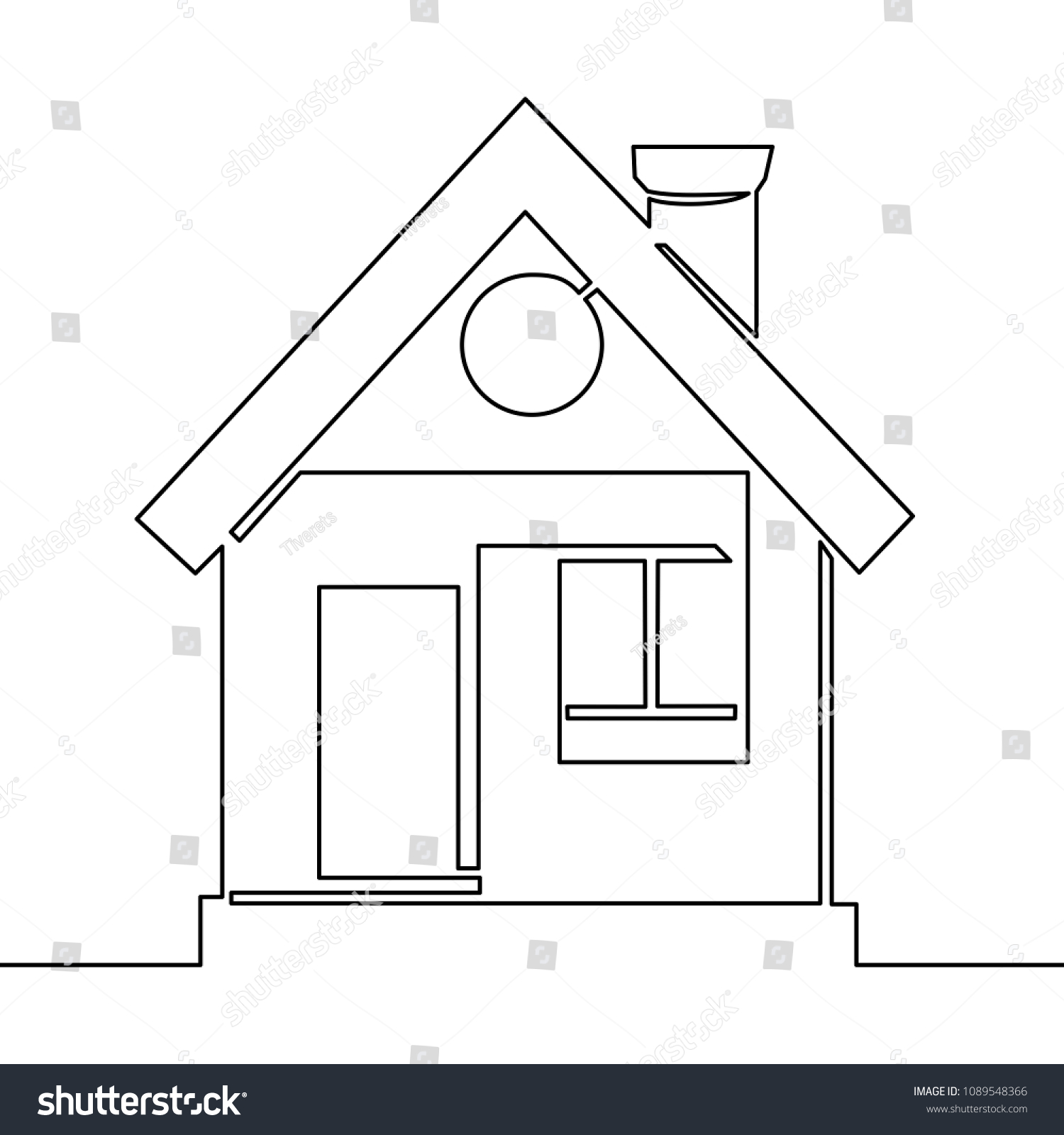 Continuous One Line Drawing Logo Design 스톡 벡터(로열티 프리) 1089548366 ...