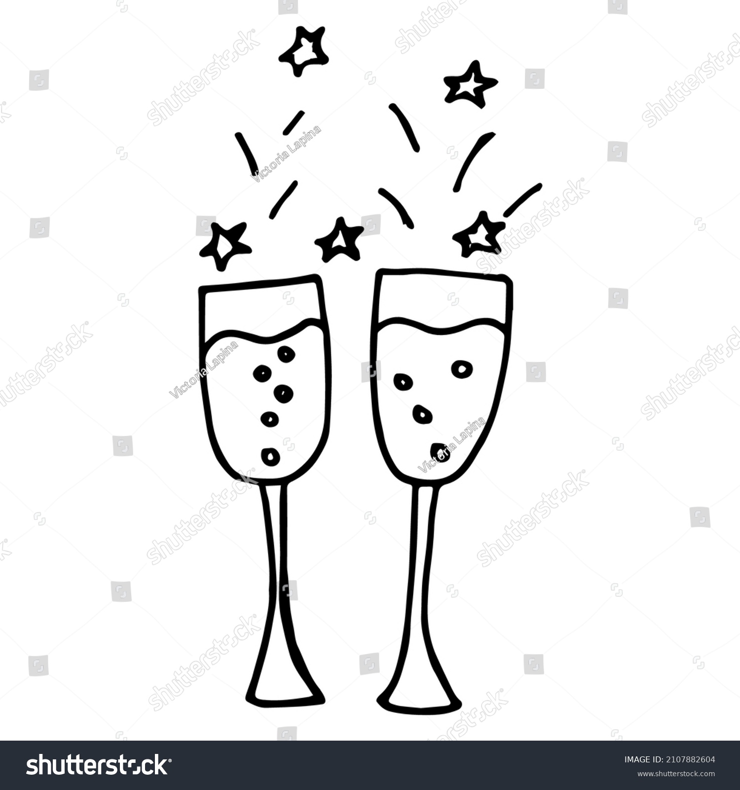 Continuous One Line Drawing Cheers Two Stock Vector Royalty Free