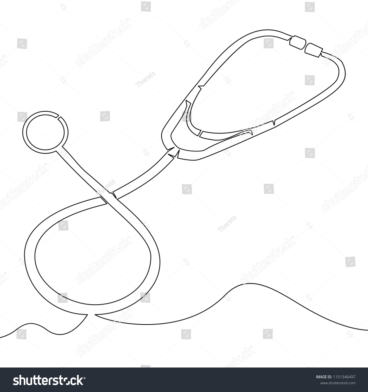 Continuous One Line Drawn Design Stethoscope Stock Vector (Royalty Free ...
