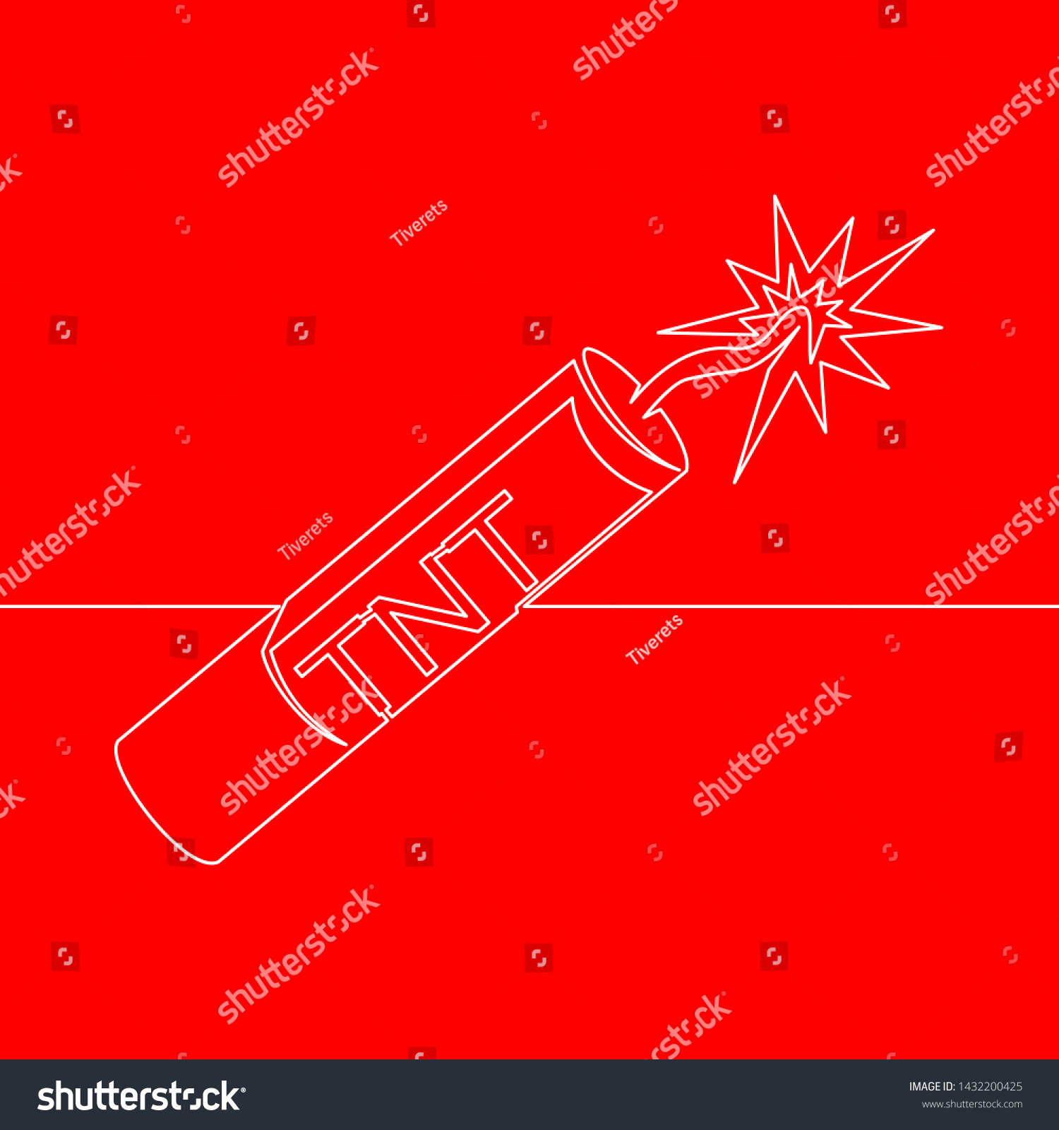 Continuous One Single Line Drawing Dynamite Stock Vector (Royalty Free ...