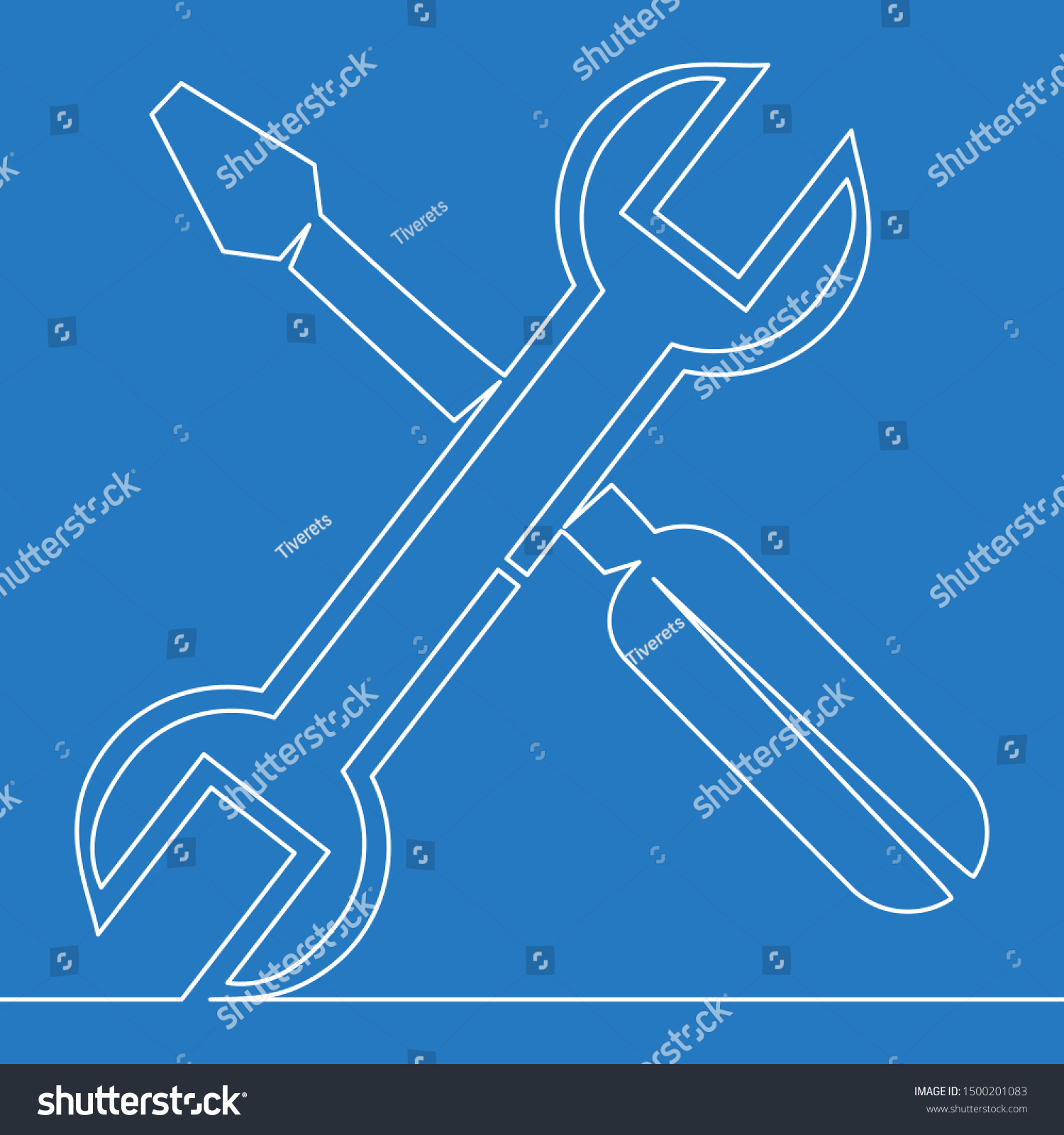 Continuous One Single Line Drawing Instruments: vector de stock (libre ...