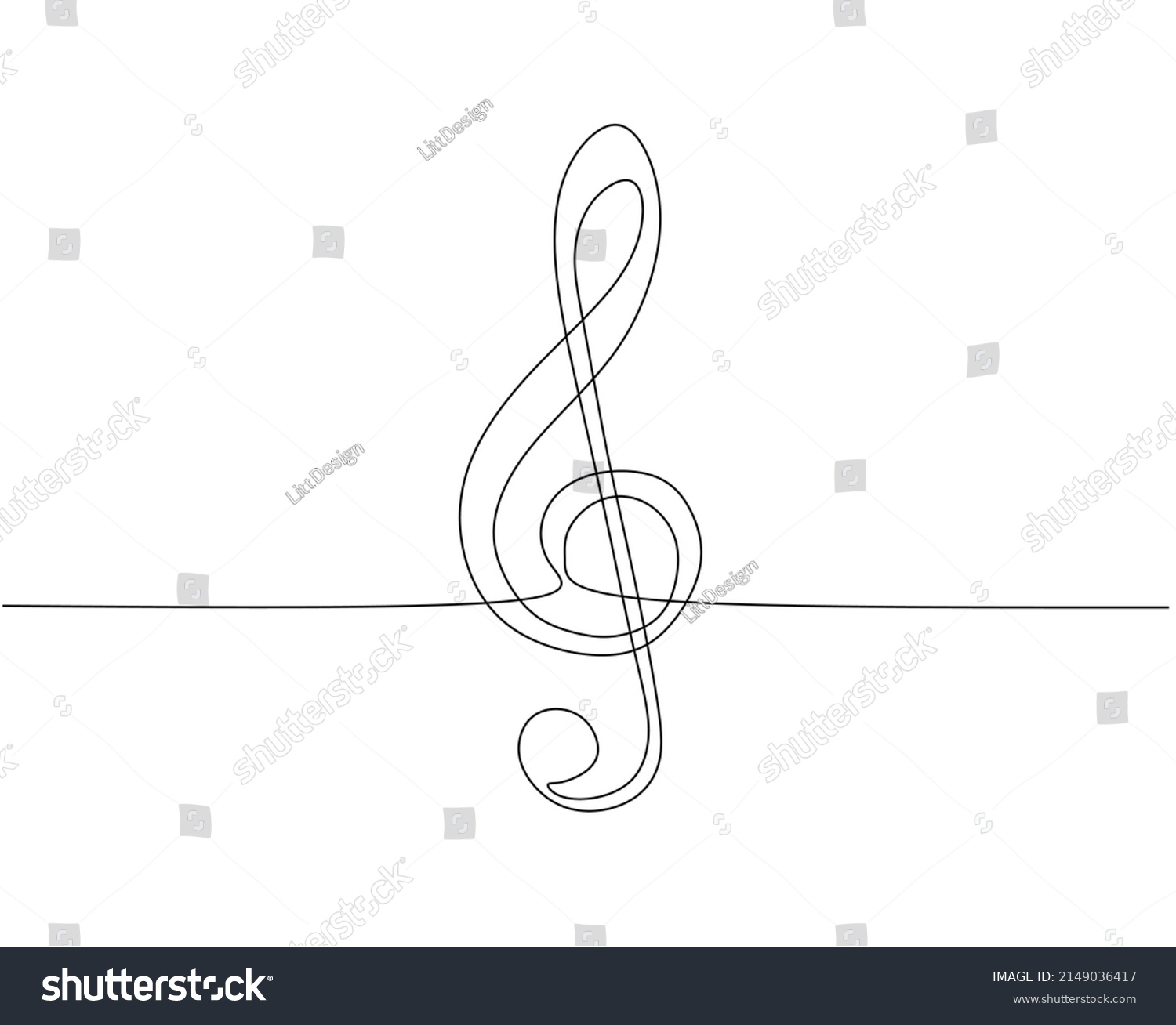 Continuous Single Line Drawing Vector Music Stock Vector (Royalty Free ...