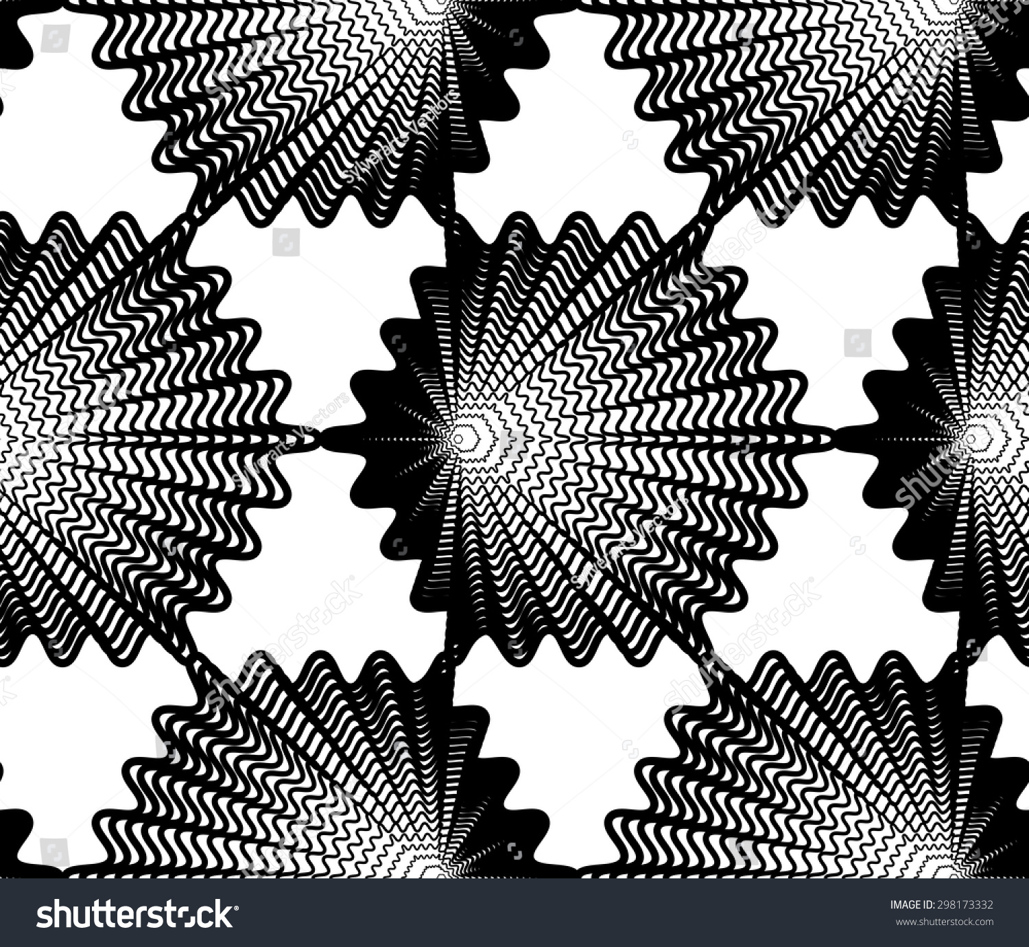 Continuous Vector Pattern Black Graphic Lines Stock Vector (Royalty ...