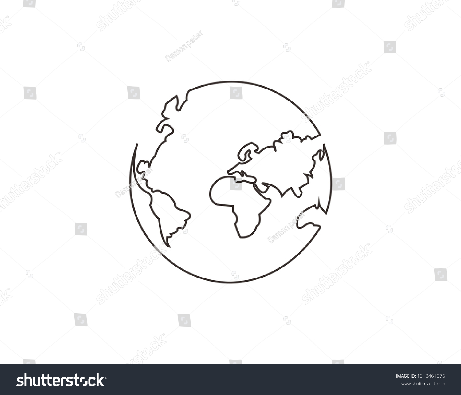 Contiunous One Line Style World Vector Stock Vector (Royalty Free ...