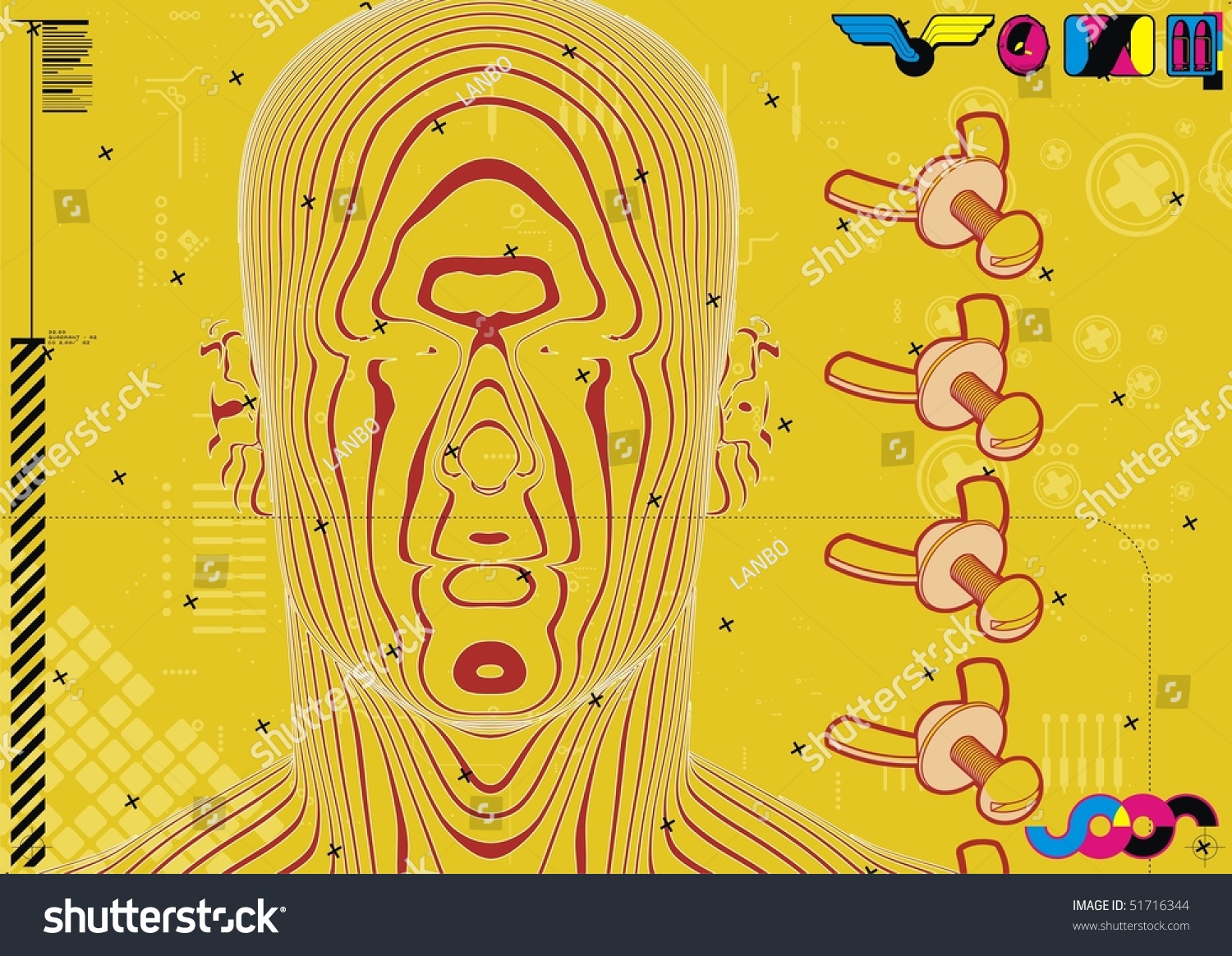 Contour Face Design Template Stock Vector (Royalty Free) 51716344 ...
